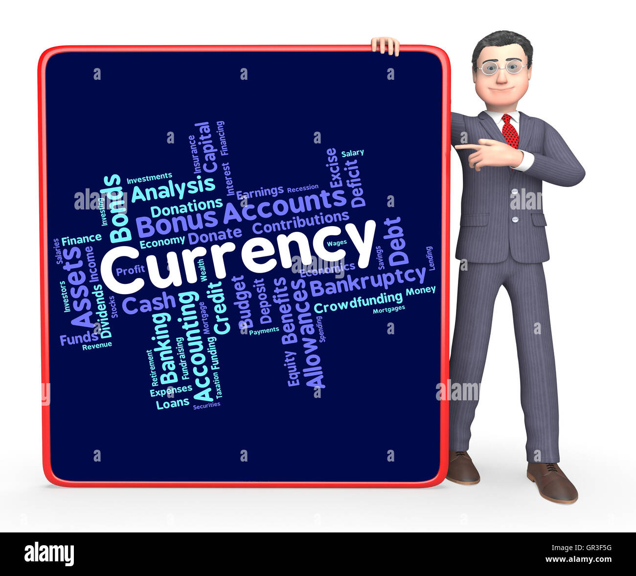 Currency Word Showing Worldwide Trading And Broker Stock Photo - Alamy
