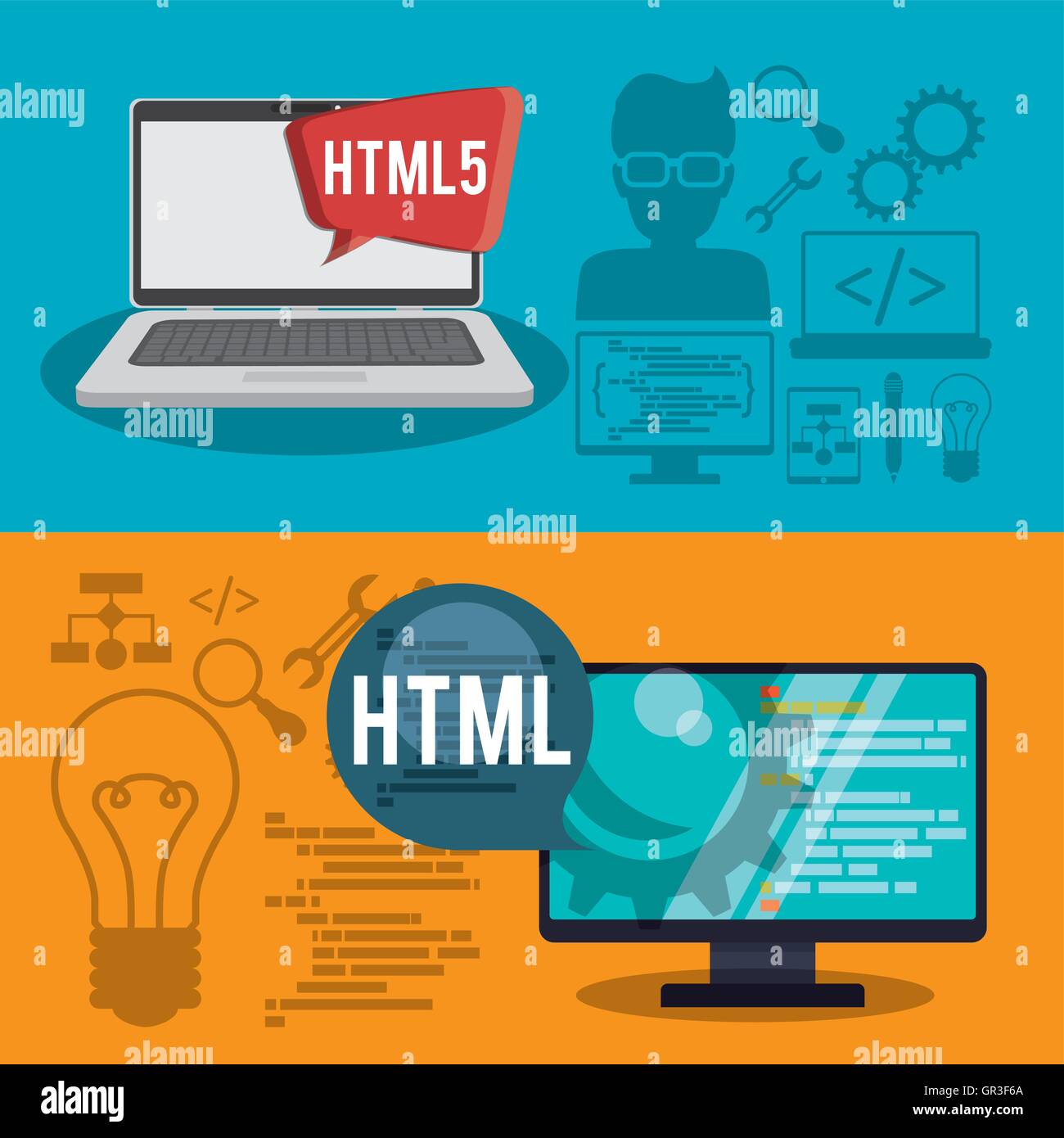 developer web responsive design Stock Vector Image & Art - Alamy