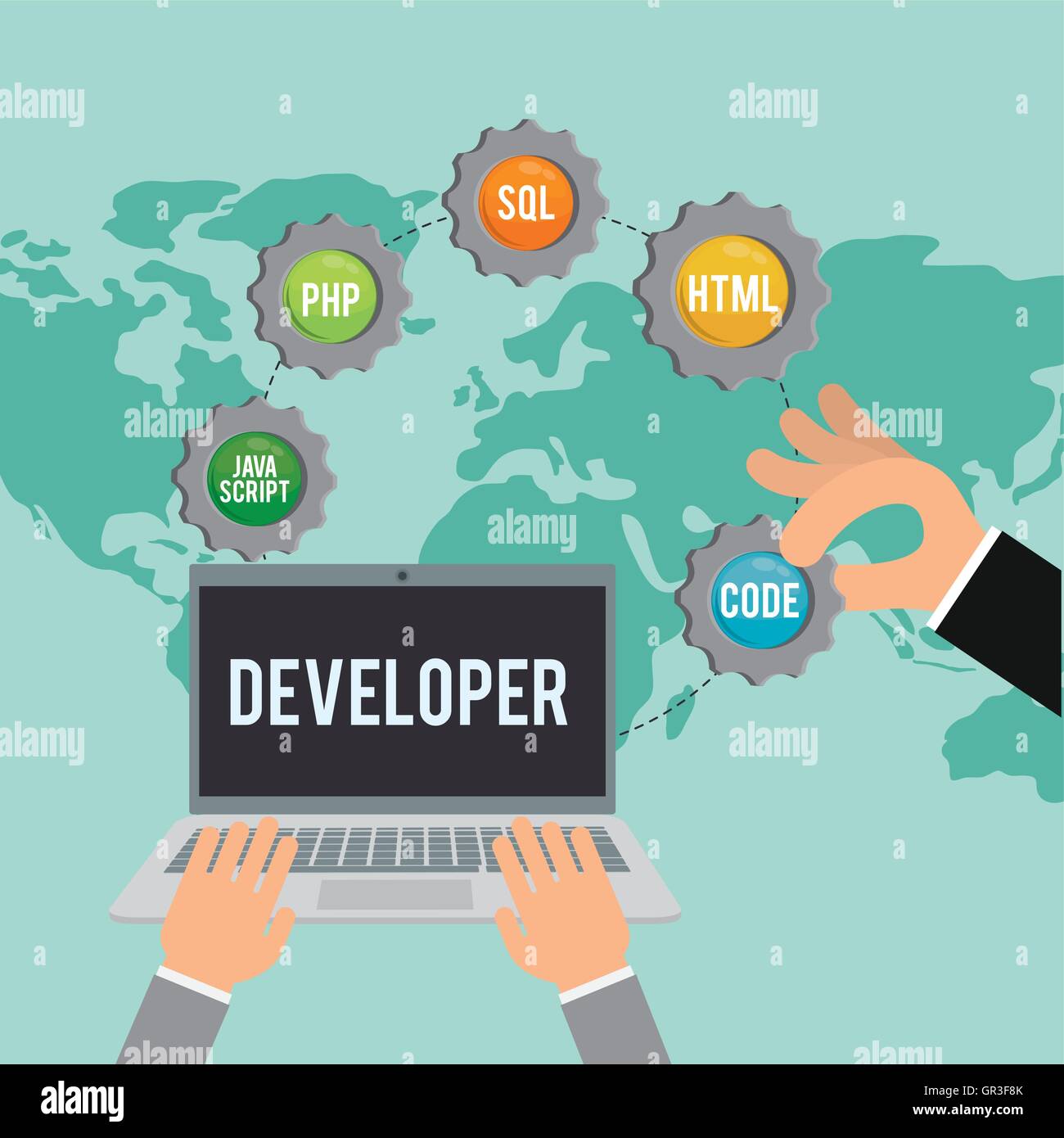 developer web responsive design Stock Vector Image & Art - Alamy