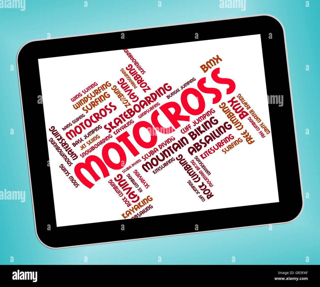 Motocross Words Showing Motorcycle Motorcross And Motor Stock Photo - Alamy