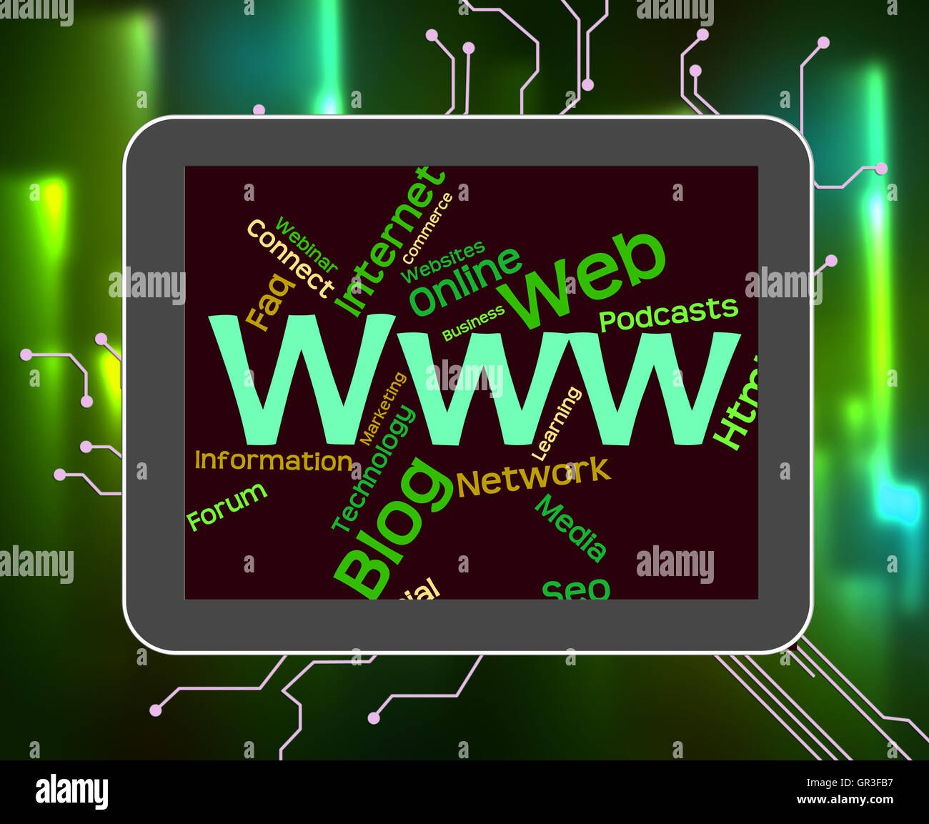 Www Word Showing World Wide Web And Words Internet Stock Photo - Alamy