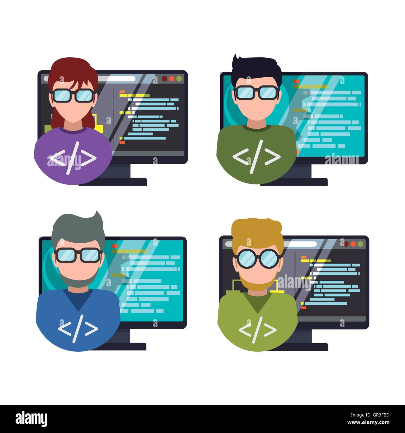 developer web responsive design Stock Vector Image & Art - Alamy