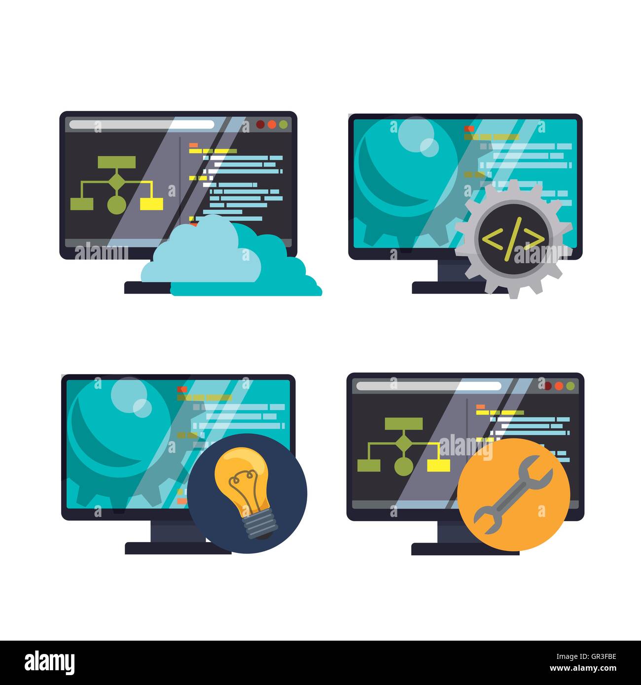 developer web responsive design Stock Vector Image & Art - Alamy