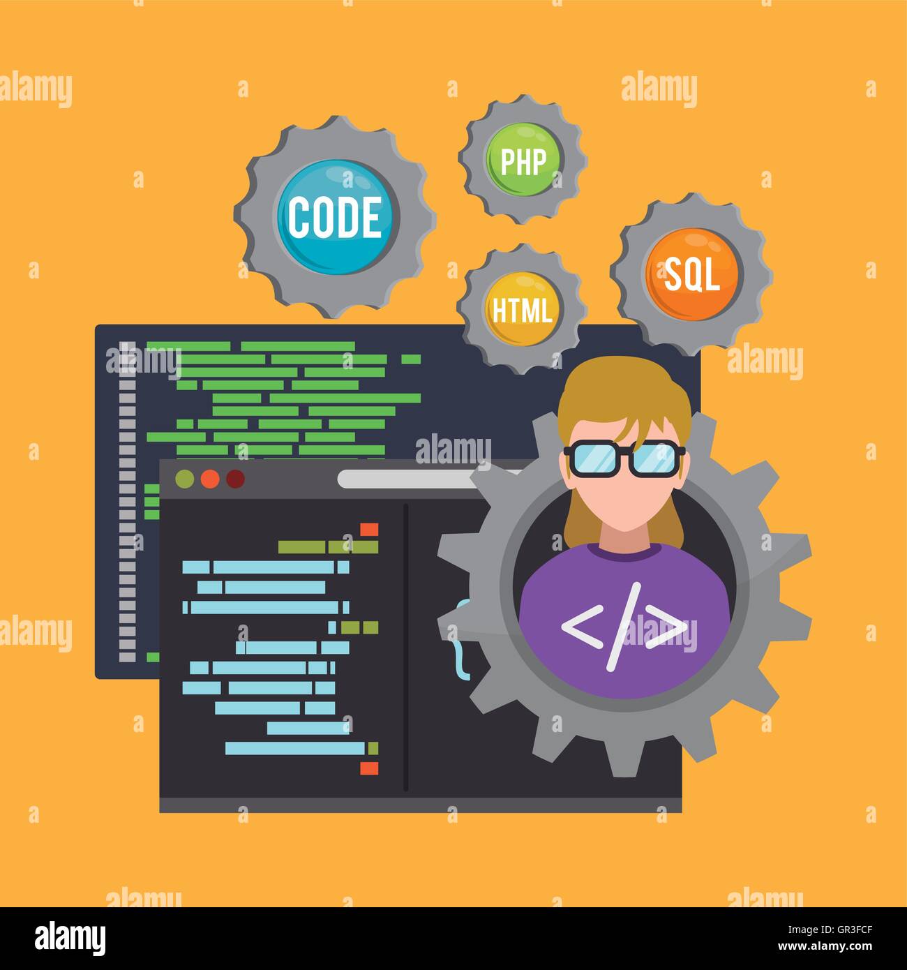 developer web responsive design Stock Vector Image & Art - Alamy