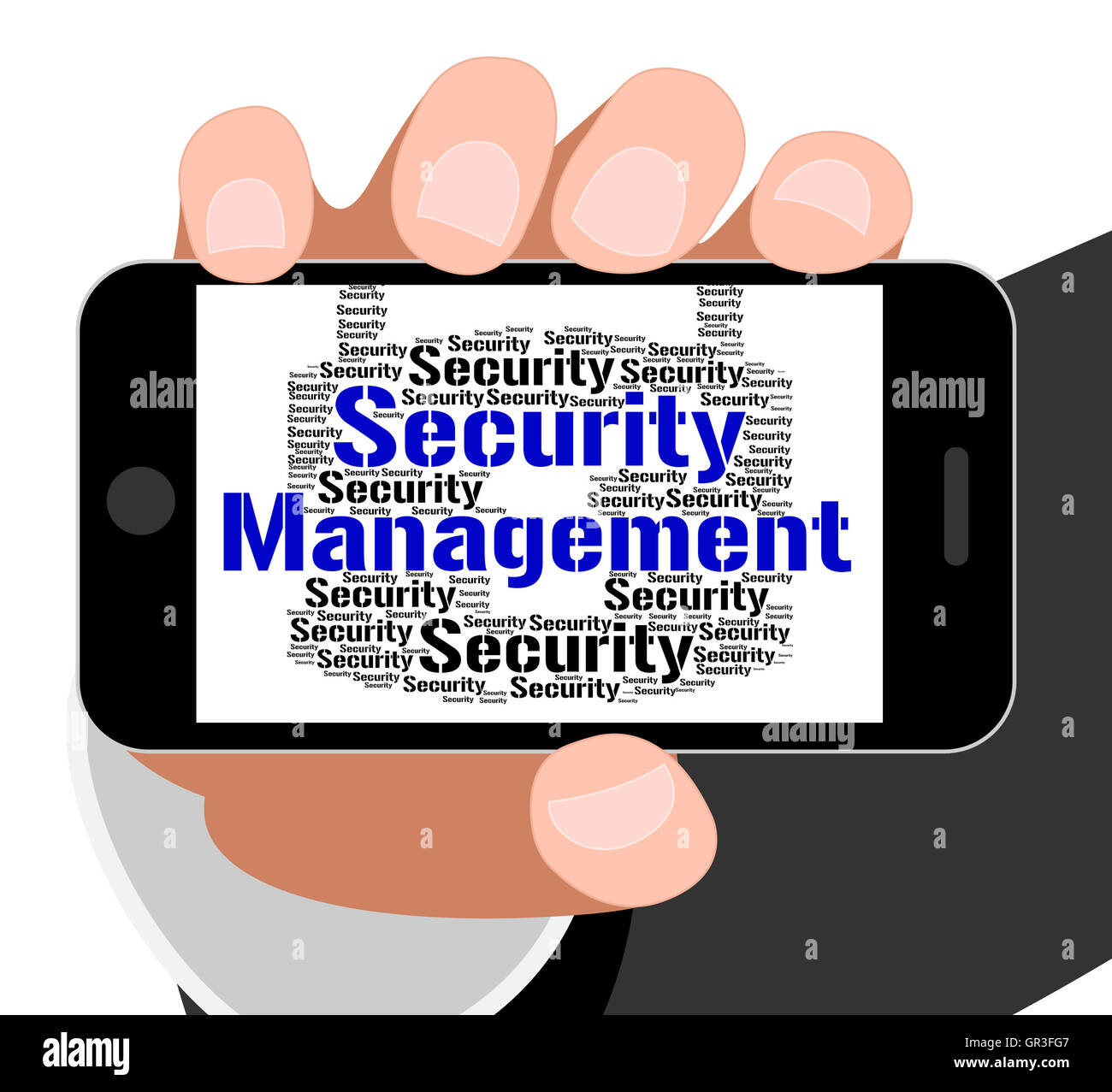 Security Management Representing Protected Protect And Words Stock ...