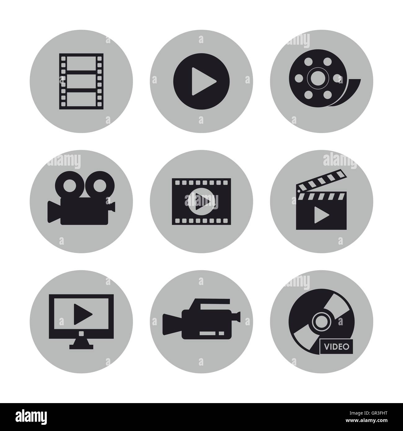 Video movie and media icon set Stock Vector Image & Art - Alamy