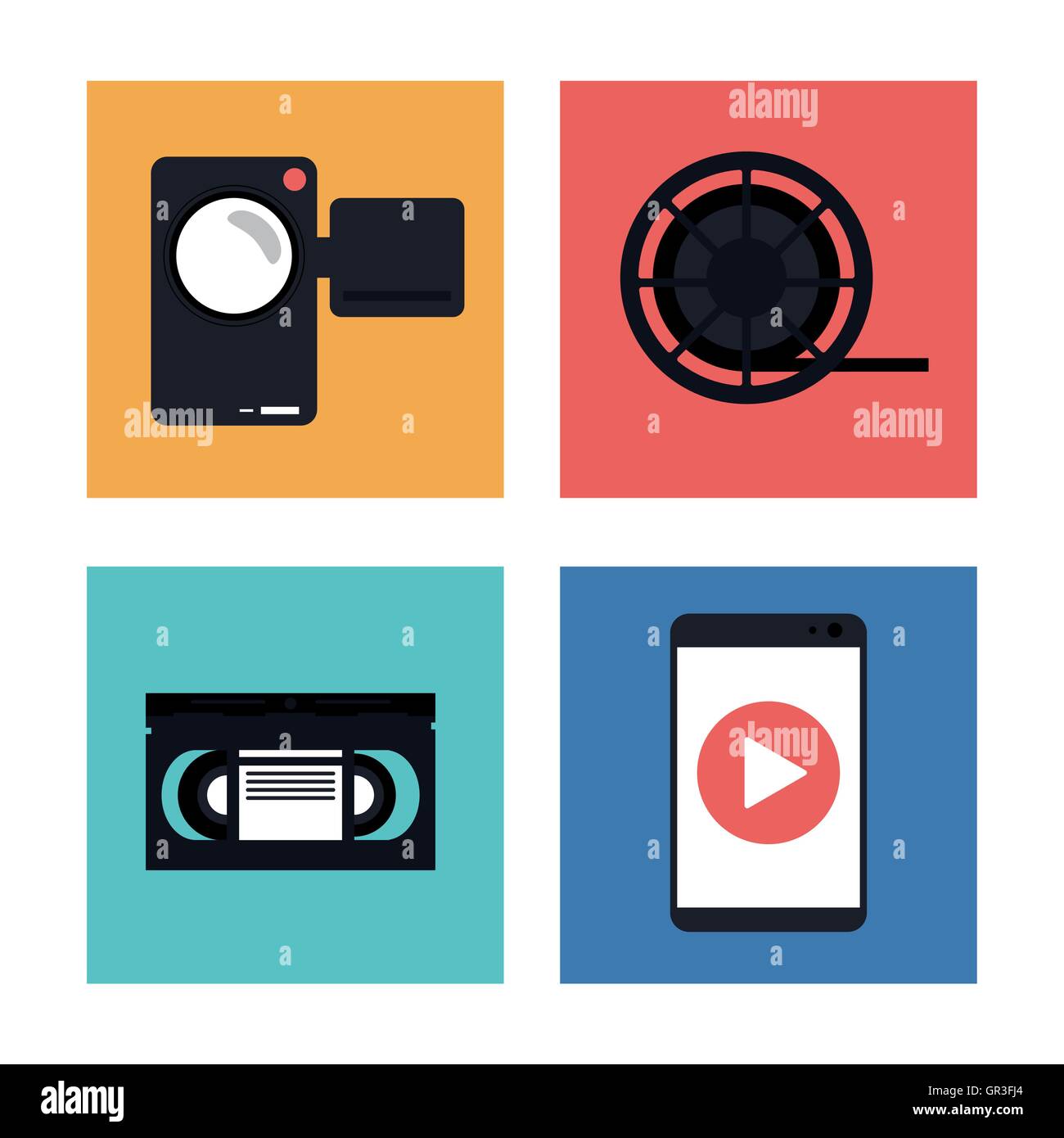 Video movie and media icon set Stock Vector Image & Art - Alamy