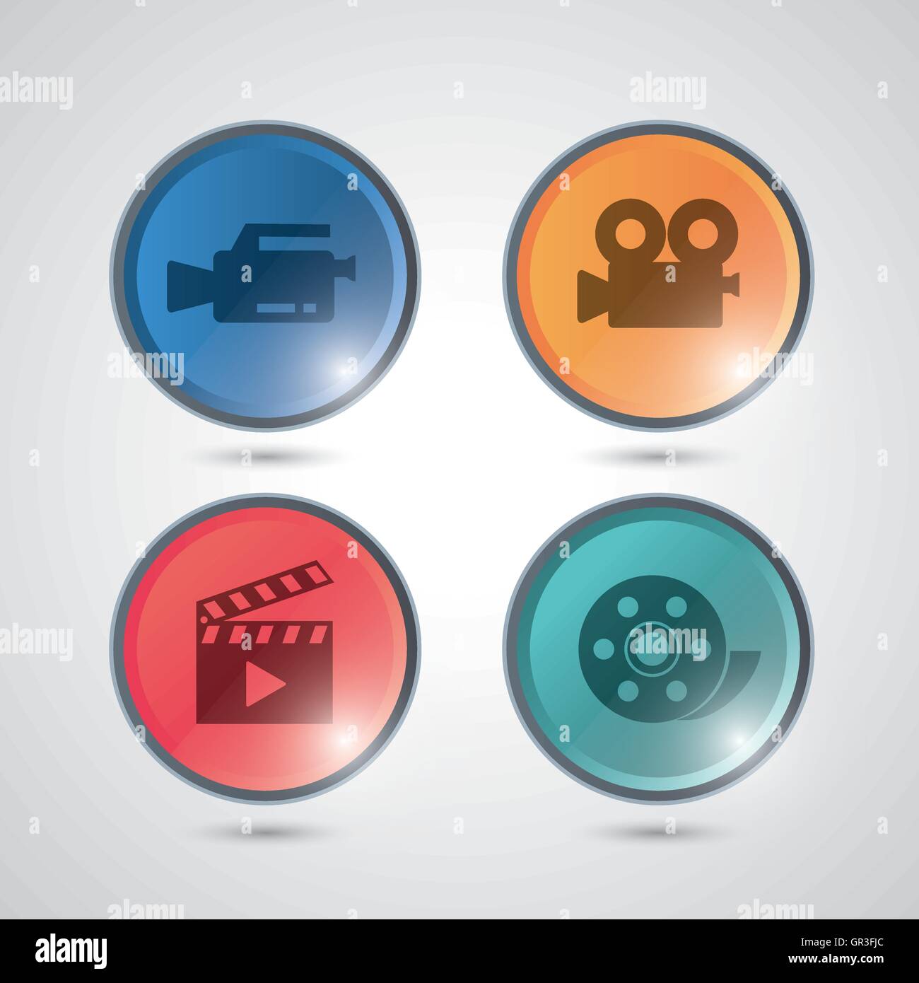 Video movie and media icon set Stock Vector Image & Art - Alamy