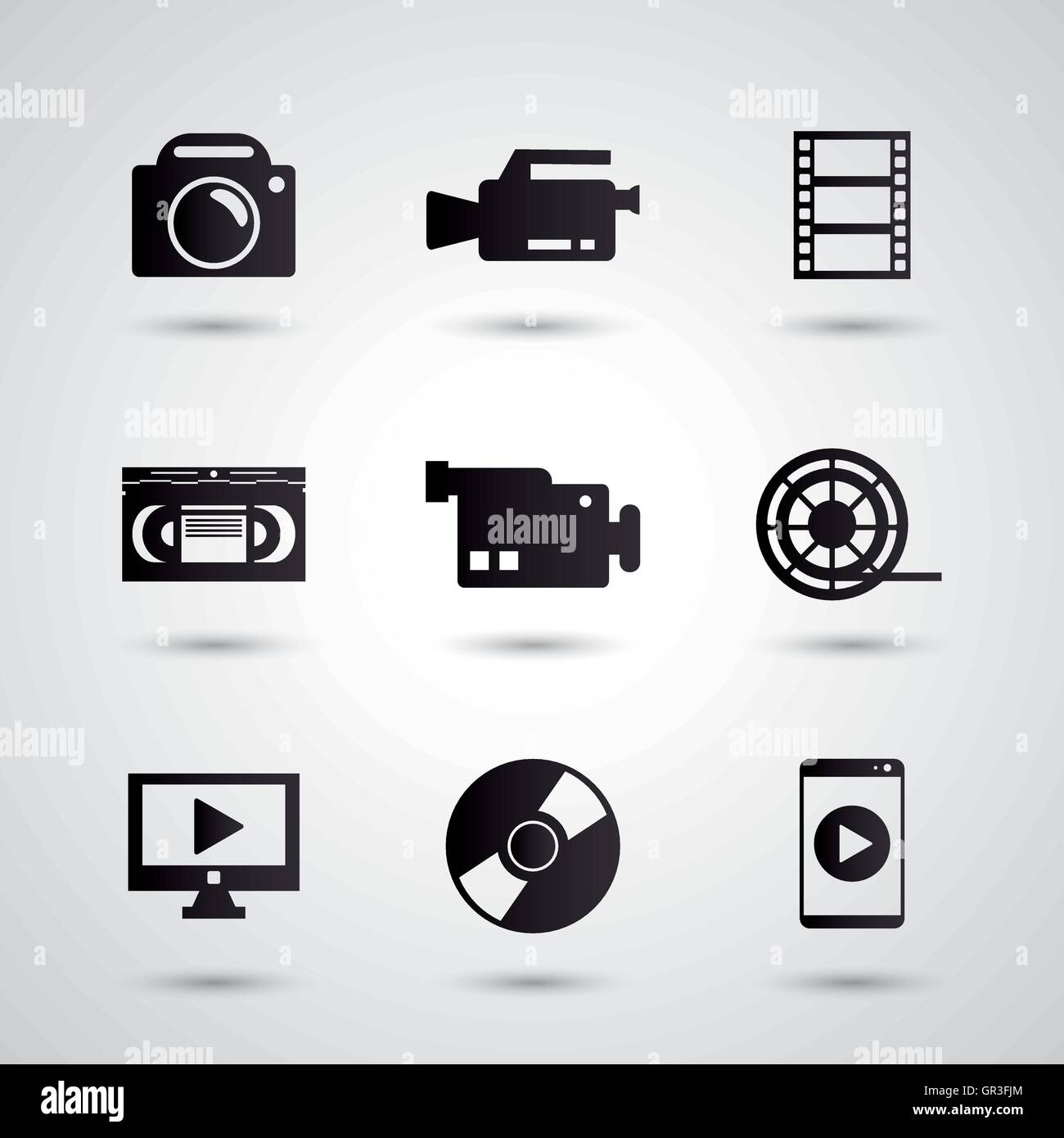 Video movie and media icon set Stock Vector Image & Art - Alamy