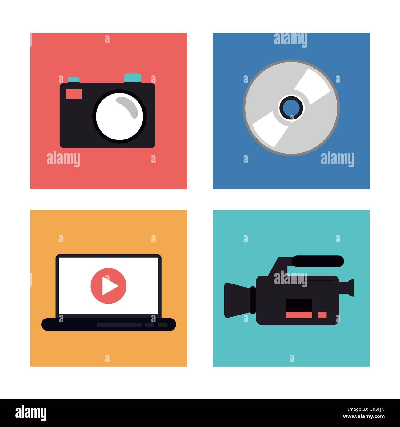 Video movie and media icon set Stock Vector Image & Art - Alamy