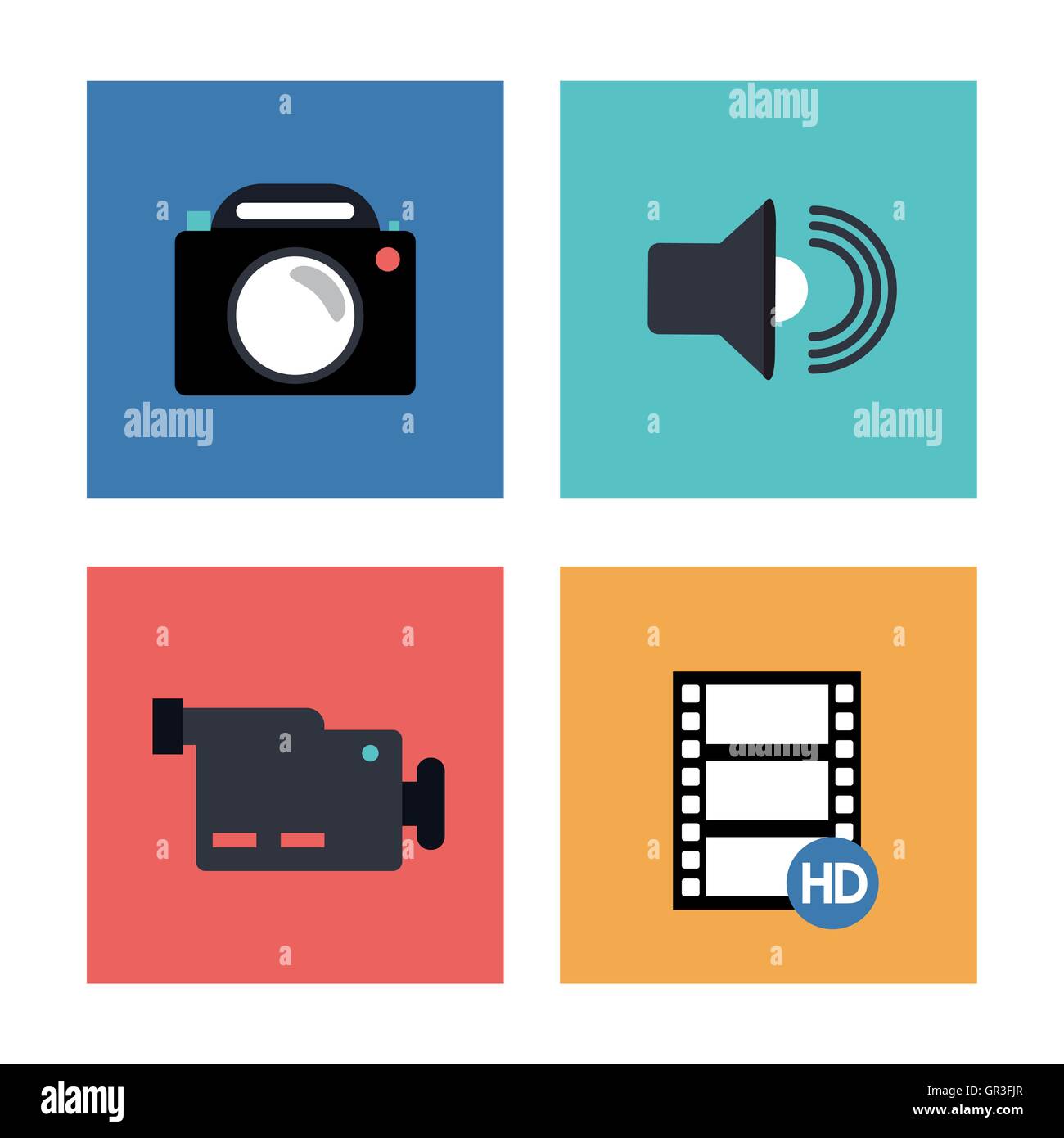 Video movie and media icon set Stock Vector Image & Art - Alamy