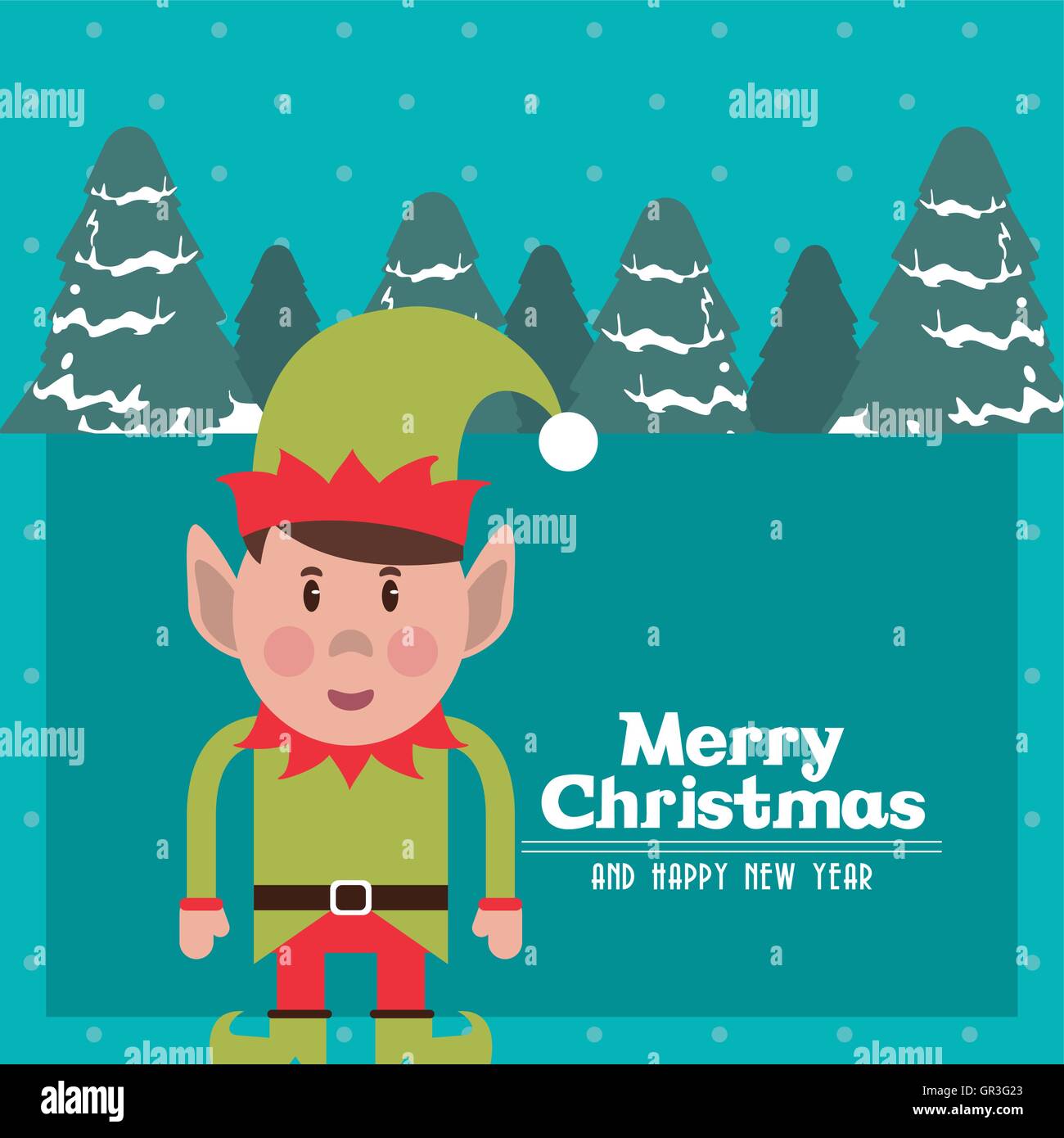 merry christmas elf design Stock Vector Image & Art - Alamy