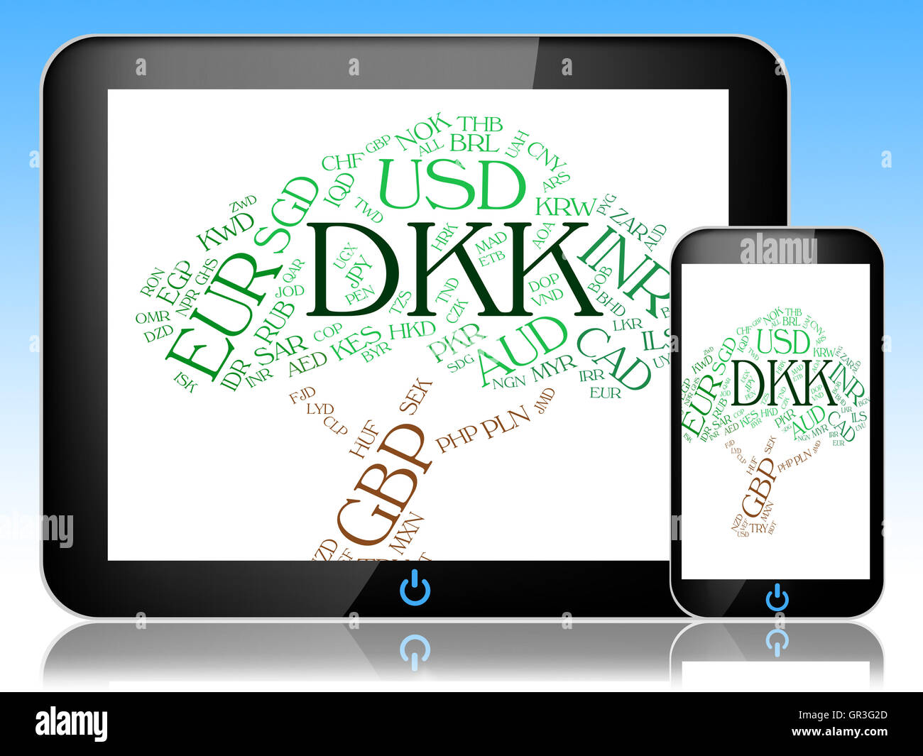 Dkk Currency Indicating Exchange Rate And Foreign Stock Photo - Alamy