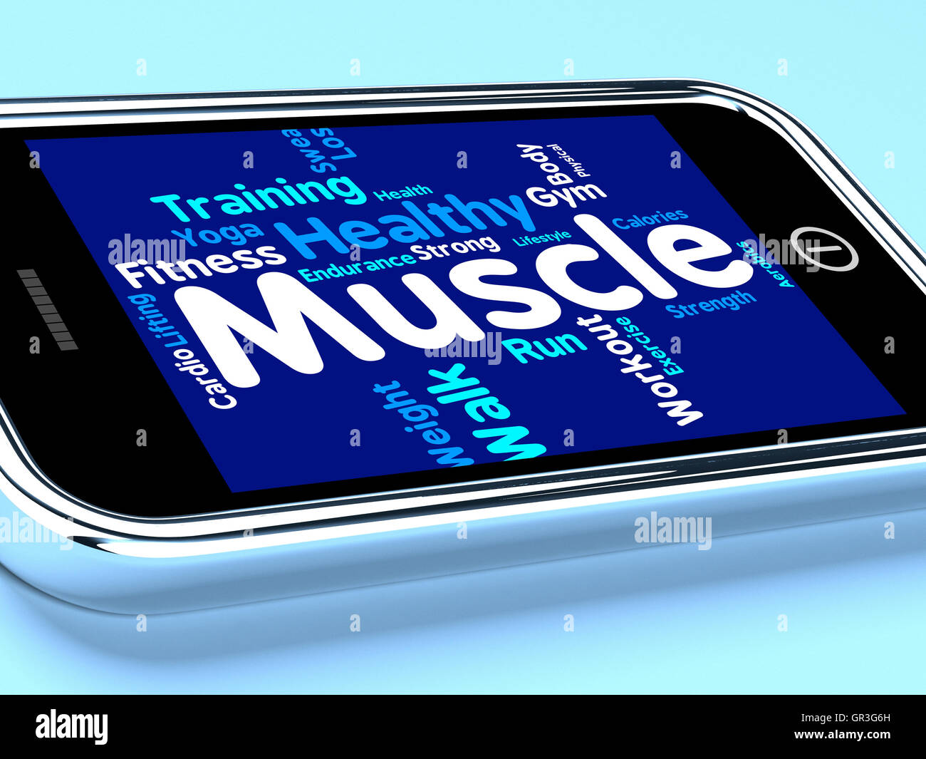 Muscle Words Showing Weight Lifting And Workout Stock Photo - Alamy