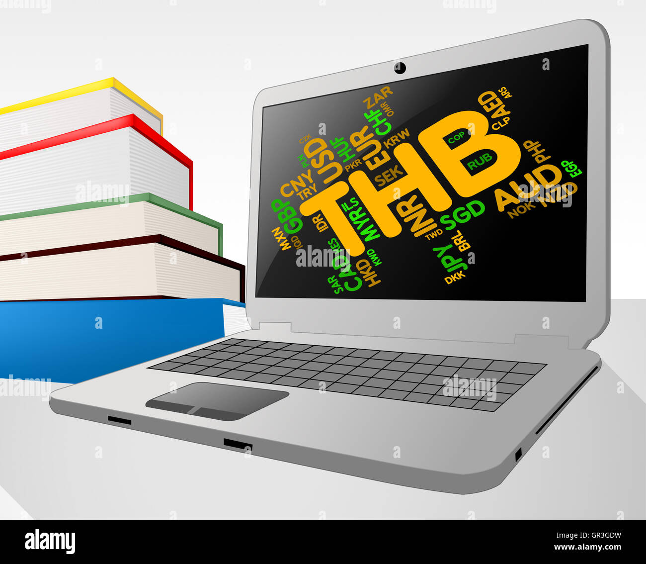 Thb Currency Indicating Thai Baht And Banknote Stock Photo - Alamy