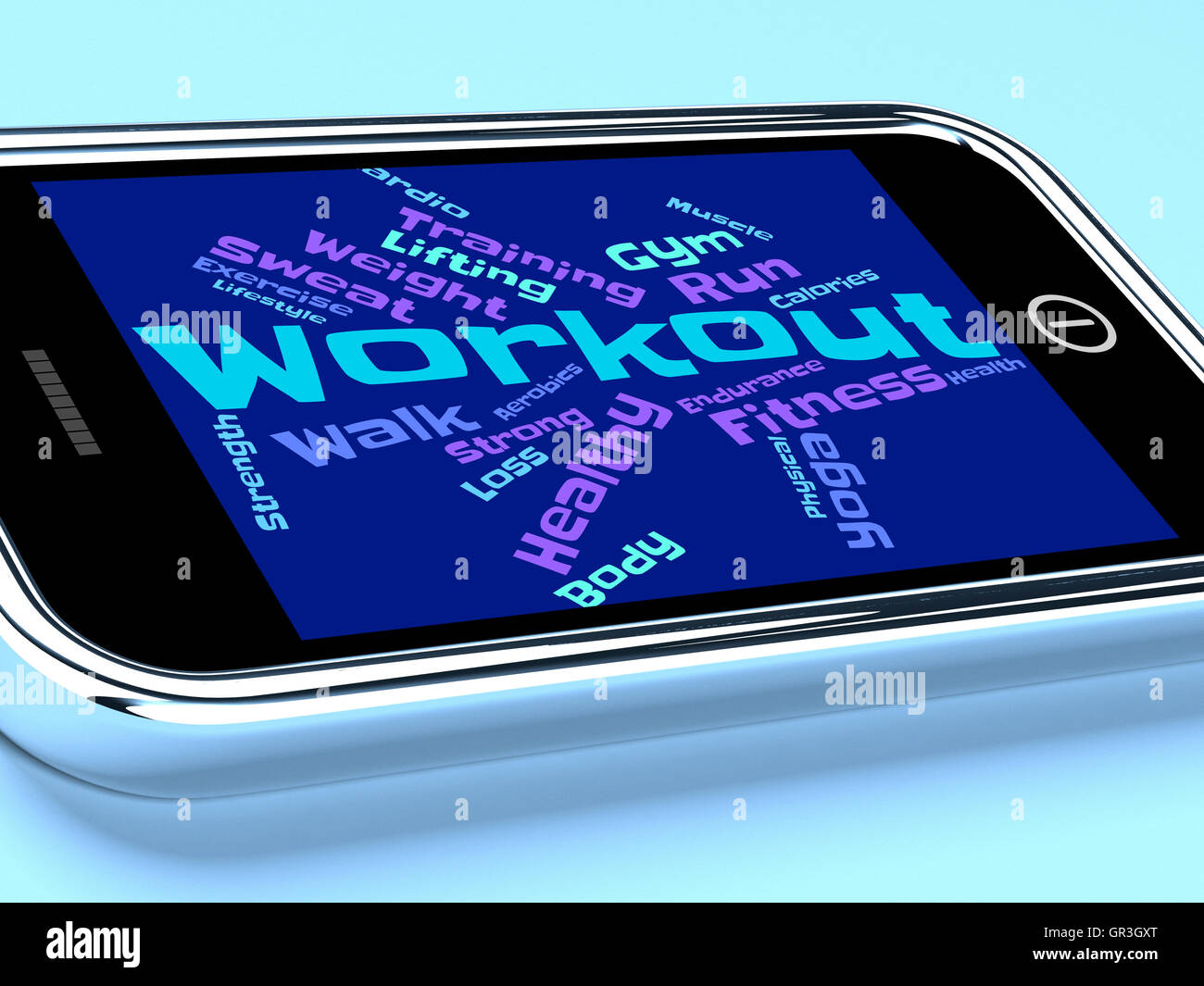 Workout Words Representing Getting Fit And Athletic Stock Photo - Alamy