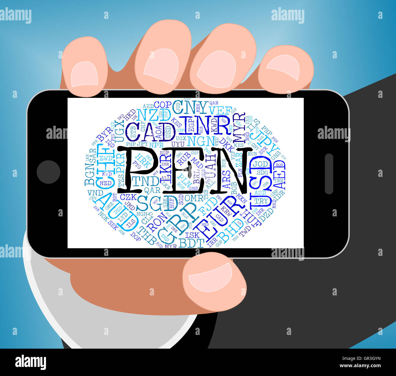 Pen Currency Representing Peru Nuevo Sol And Peruvian Nuevo Sols Stock ...