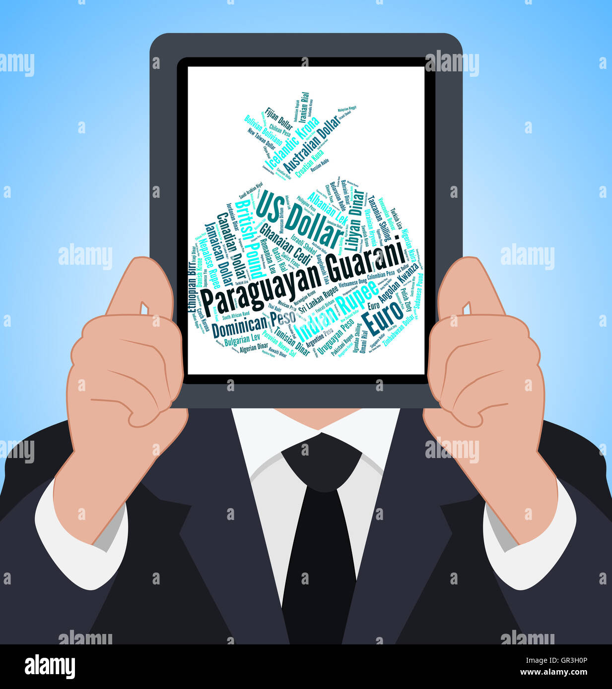 Paraguayan Guarani Representing Currency Exchange And Market Stock ...