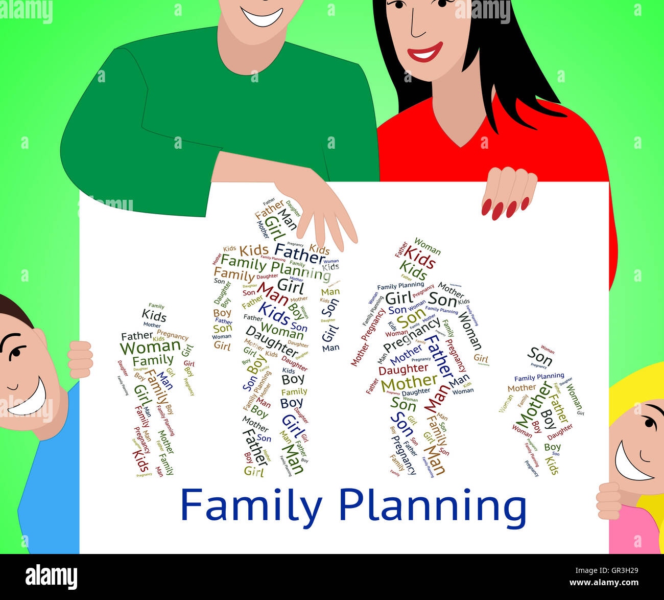 Family Planning Showing Blood Relation And Children Stock Photo - Alamy