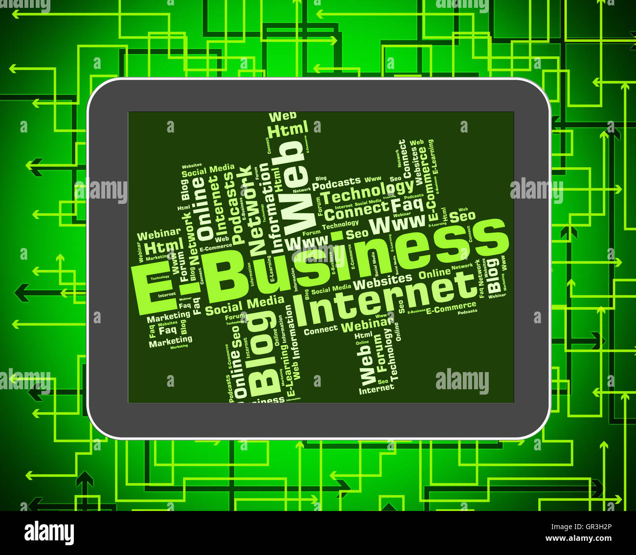 Ebusiness Word Showing World Wide Web And Web Site Stock Photo - Alamy