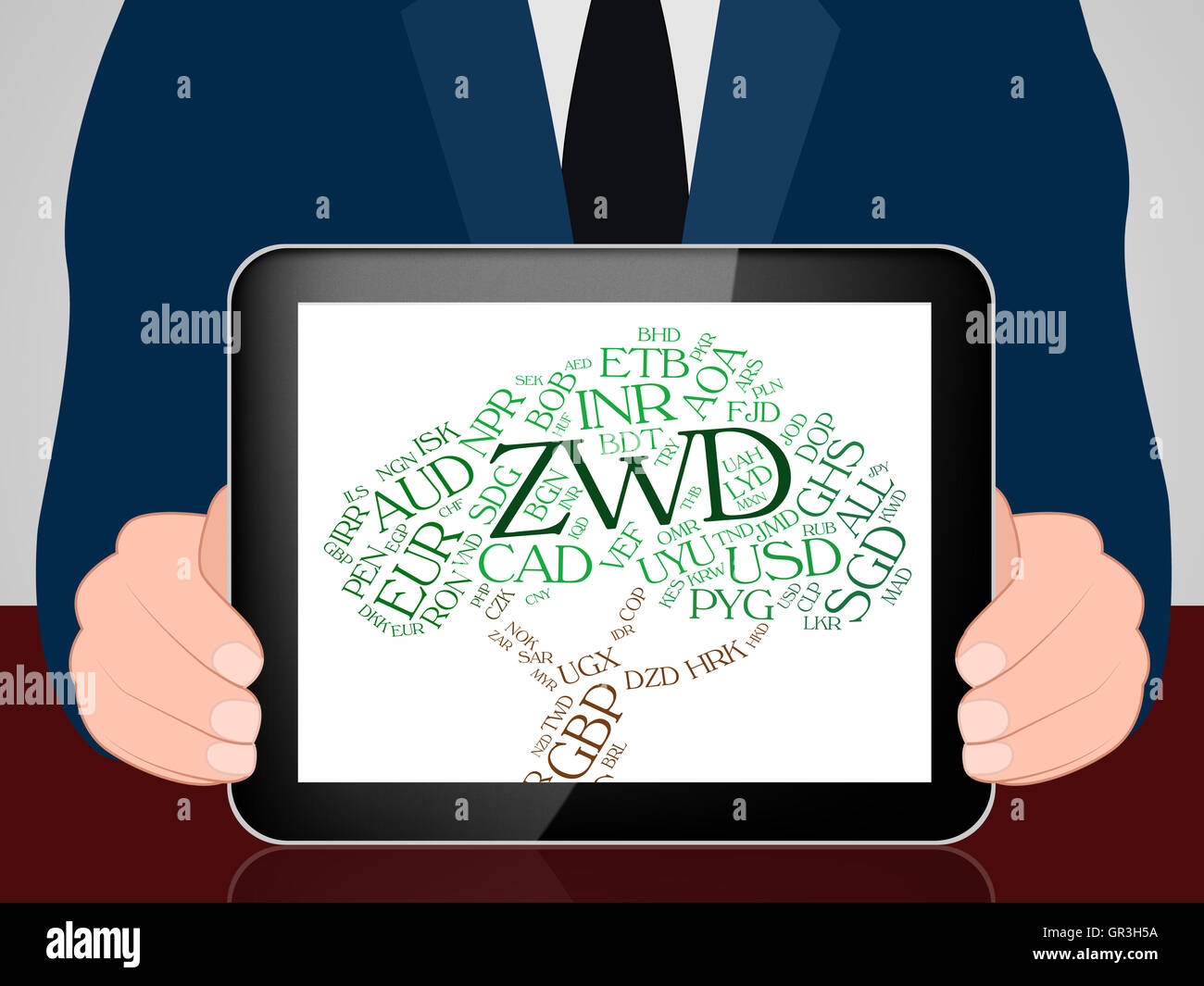 Zwd Currency Indicating Worldwide Trading And Dollar Stock Photo - Alamy
