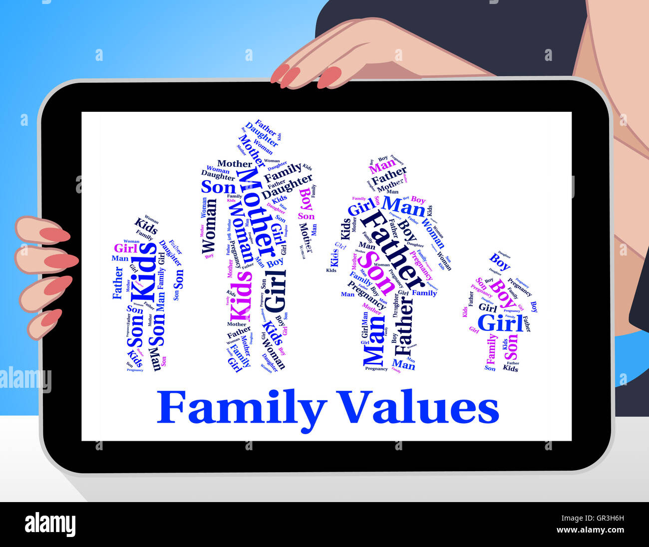 Family Values Indicating Blood Relative And Families Stock Photo - Alamy