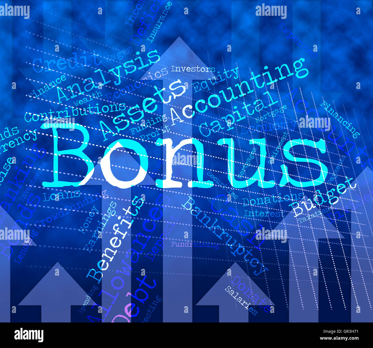 Bonus Word Indicating For Free And Award Stock Photo - Alamy