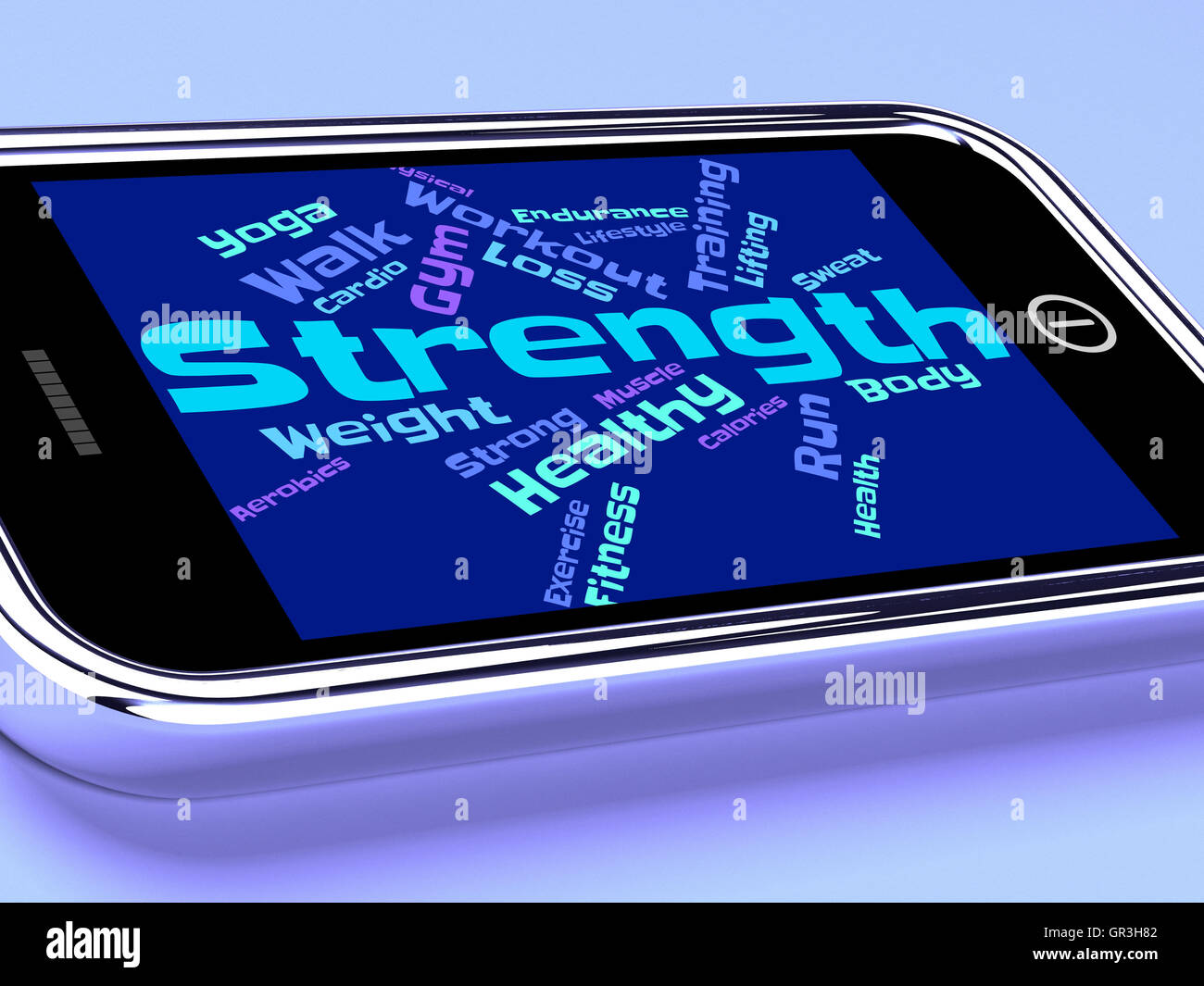 Strength Words Showing Strengthen Sturdiness And Forceful Stock Photo ...