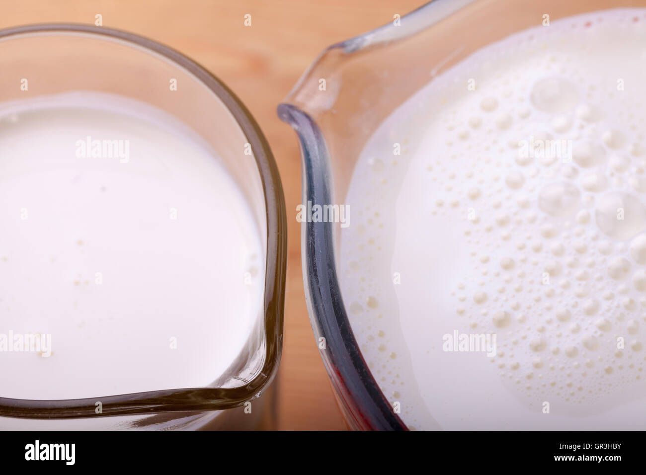 Milk and Cream ready for combining Stock Photo - Alamy