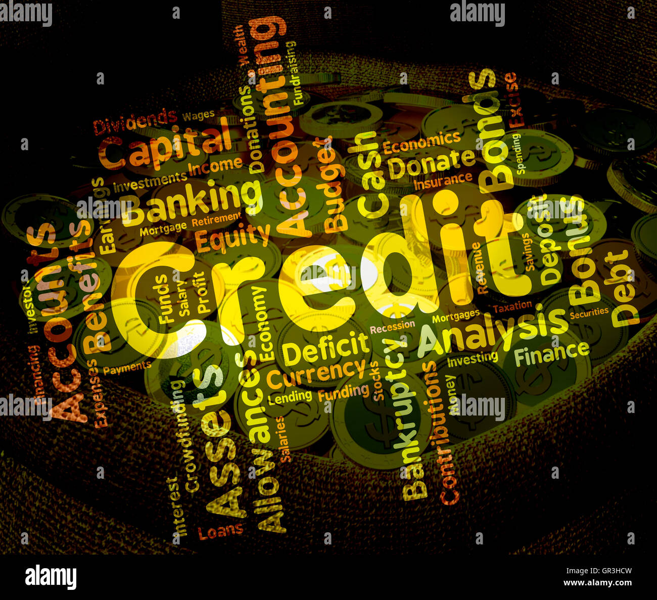Credit Word Showing Debit Card And Words Stock Photo - Alamy