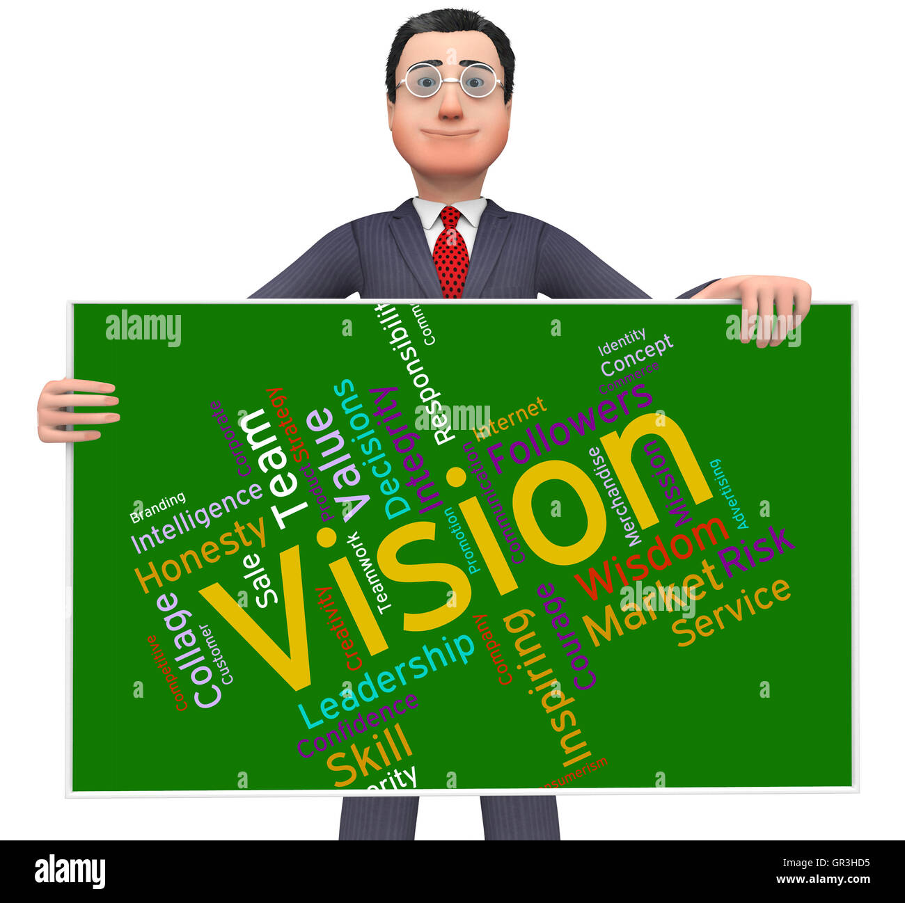 Vision Word Representing Planning Mission And Aspire Stock Photo - Alamy
