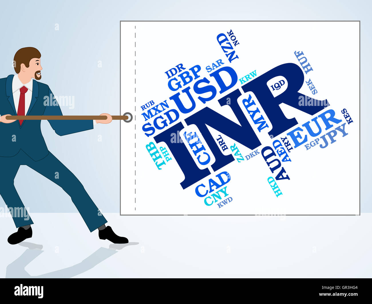 Inr Currency Showing Exchange Rate And Words Stock Photo - Alamy