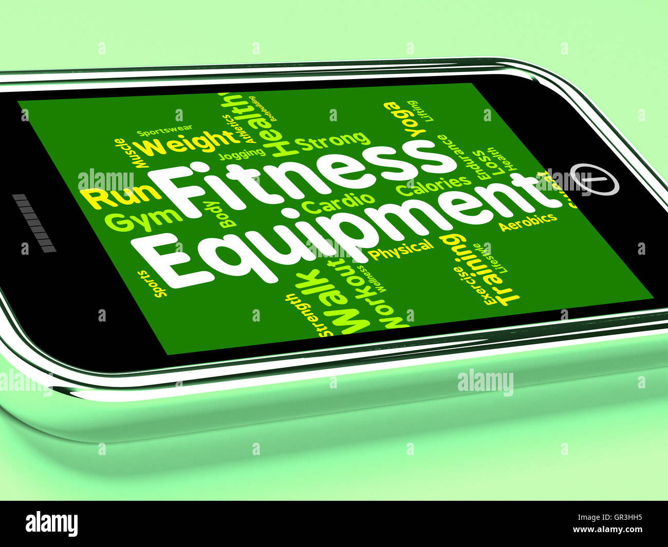 Fitness Equipment Representing Physical Activity And Text Stock Photo ...