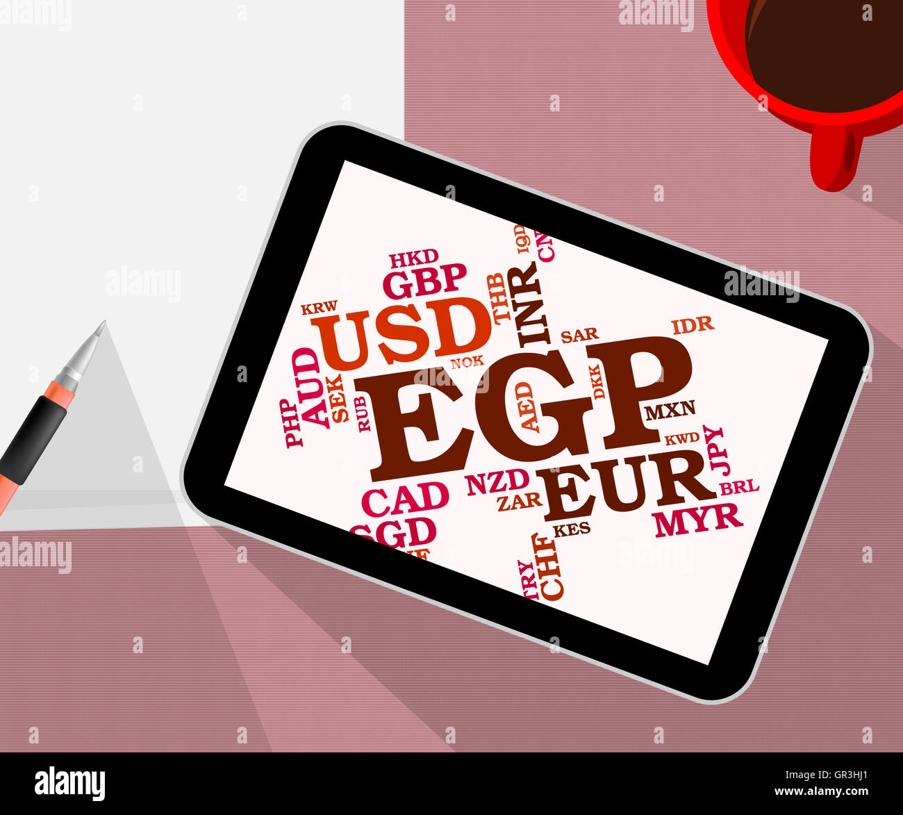 Egp Currency Meaning Egyptian Pound And Text Stock Photo - Alamy