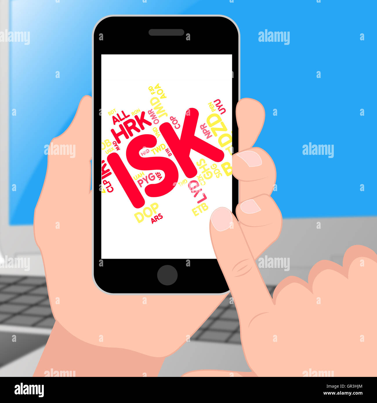 Isk Currency Showing Icelandic Kronas And Currencies Stock Photo - Alamy