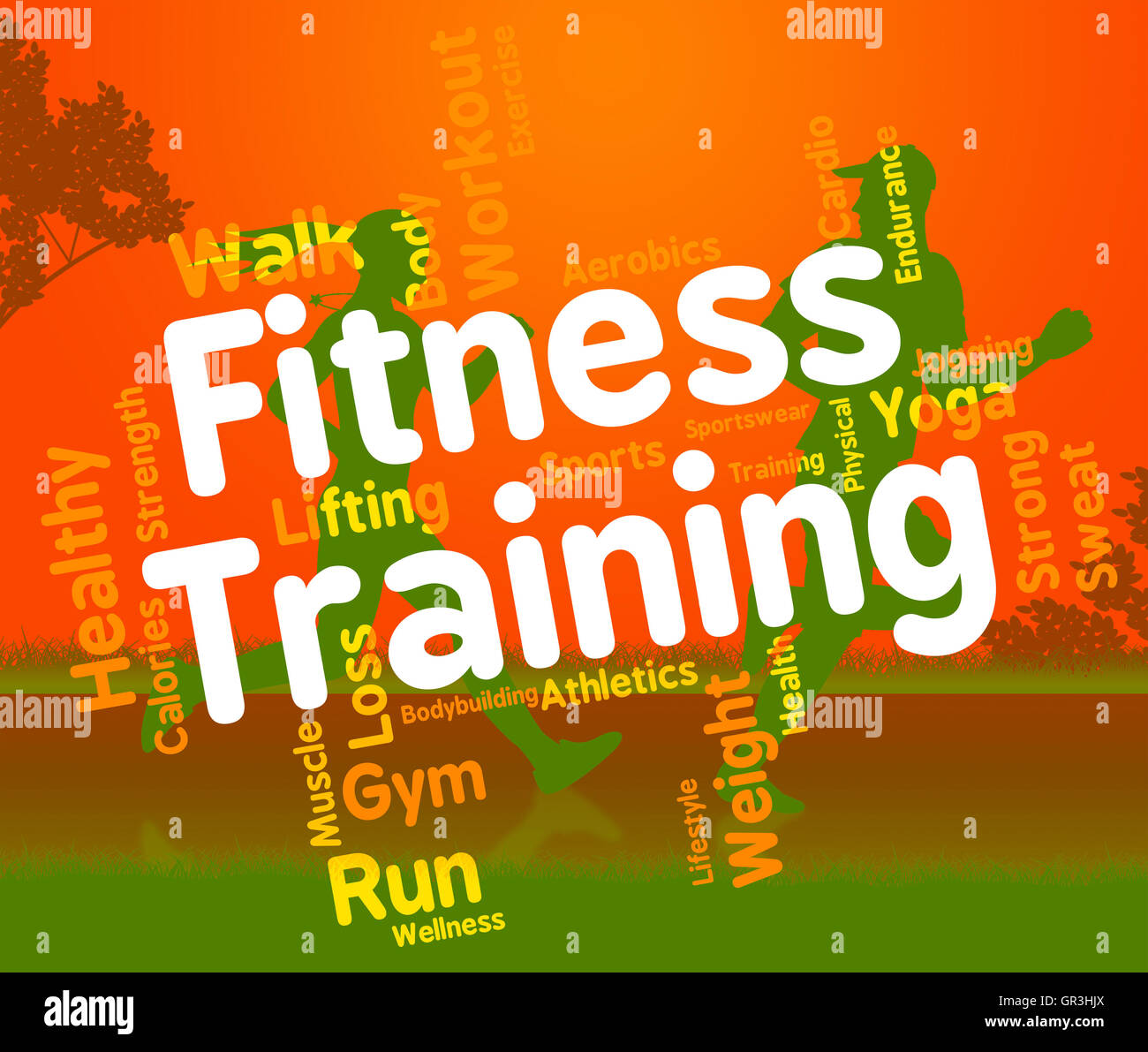 Fitness Training Representing Physical Activity And Athletic Stock ...