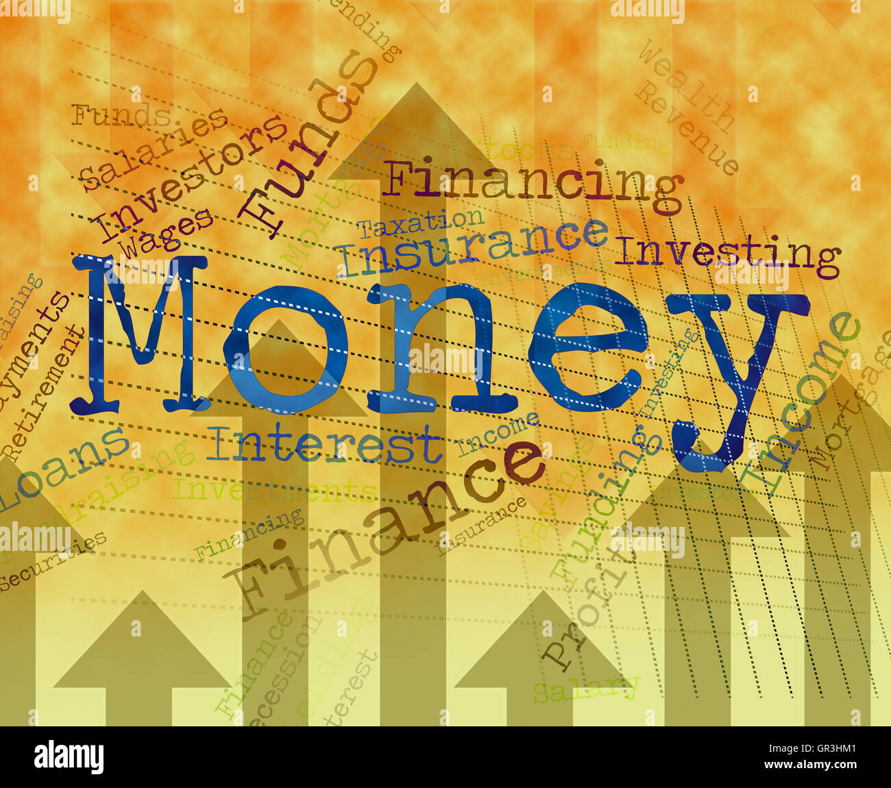 Money Word Indicating Finance Words And Currency Stock Photo - Alamy