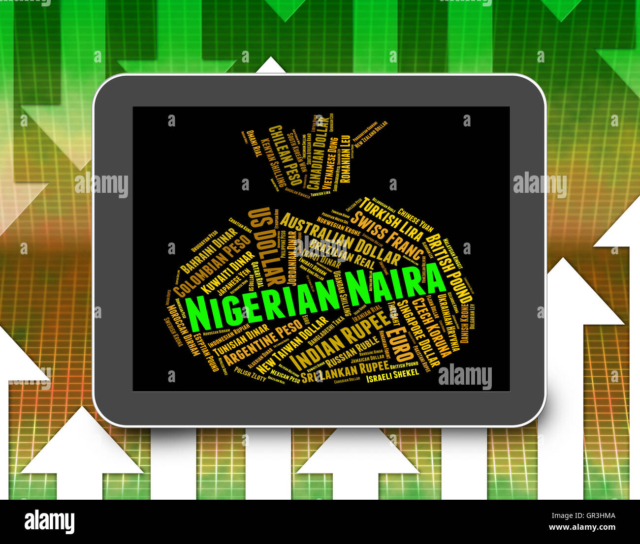 Nigerian Naira Representing Currency Exchange And Word Stock Photo - Alamy