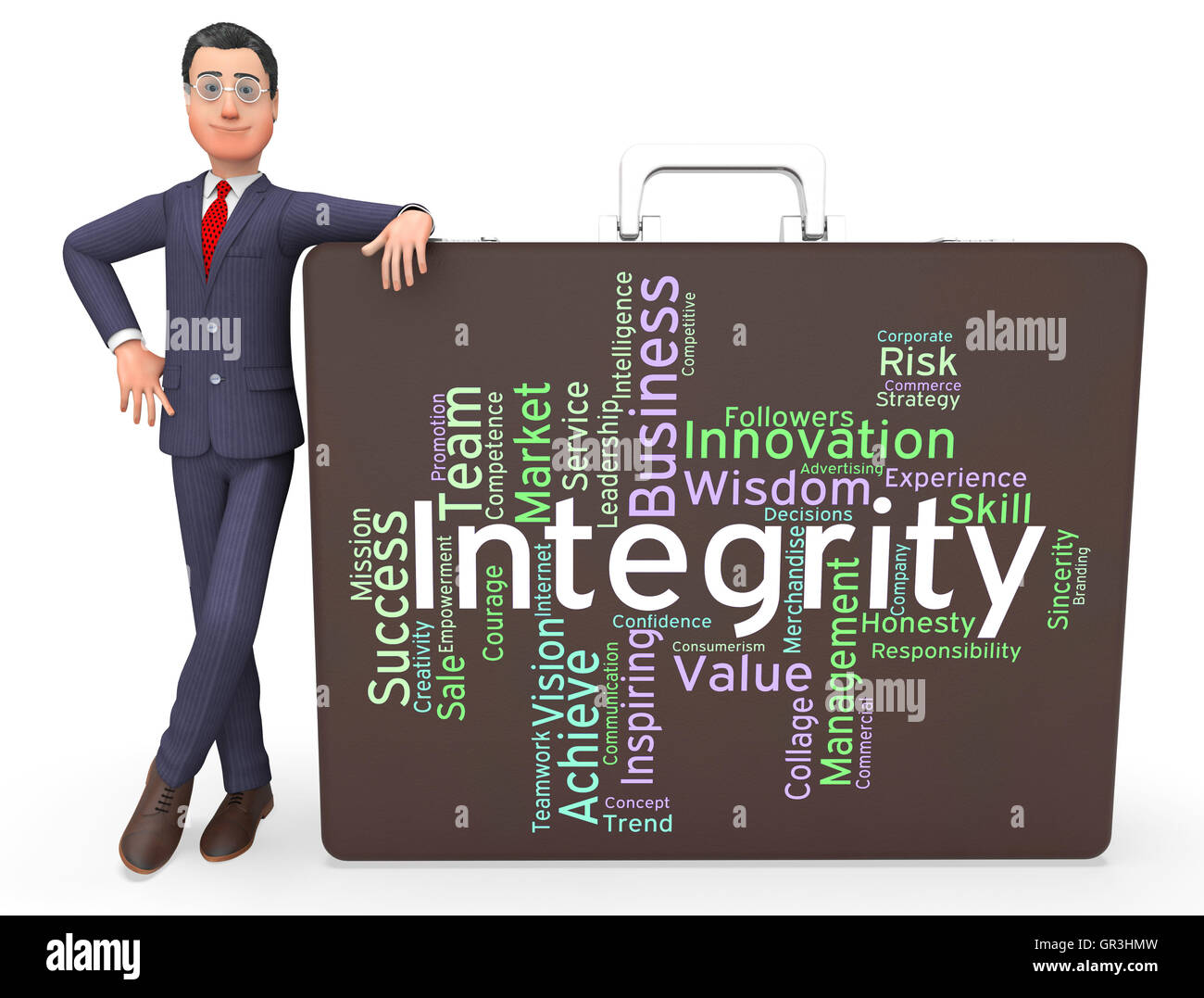 Integrity Words Representing Decency Morality And Virtue Stock Photo ...