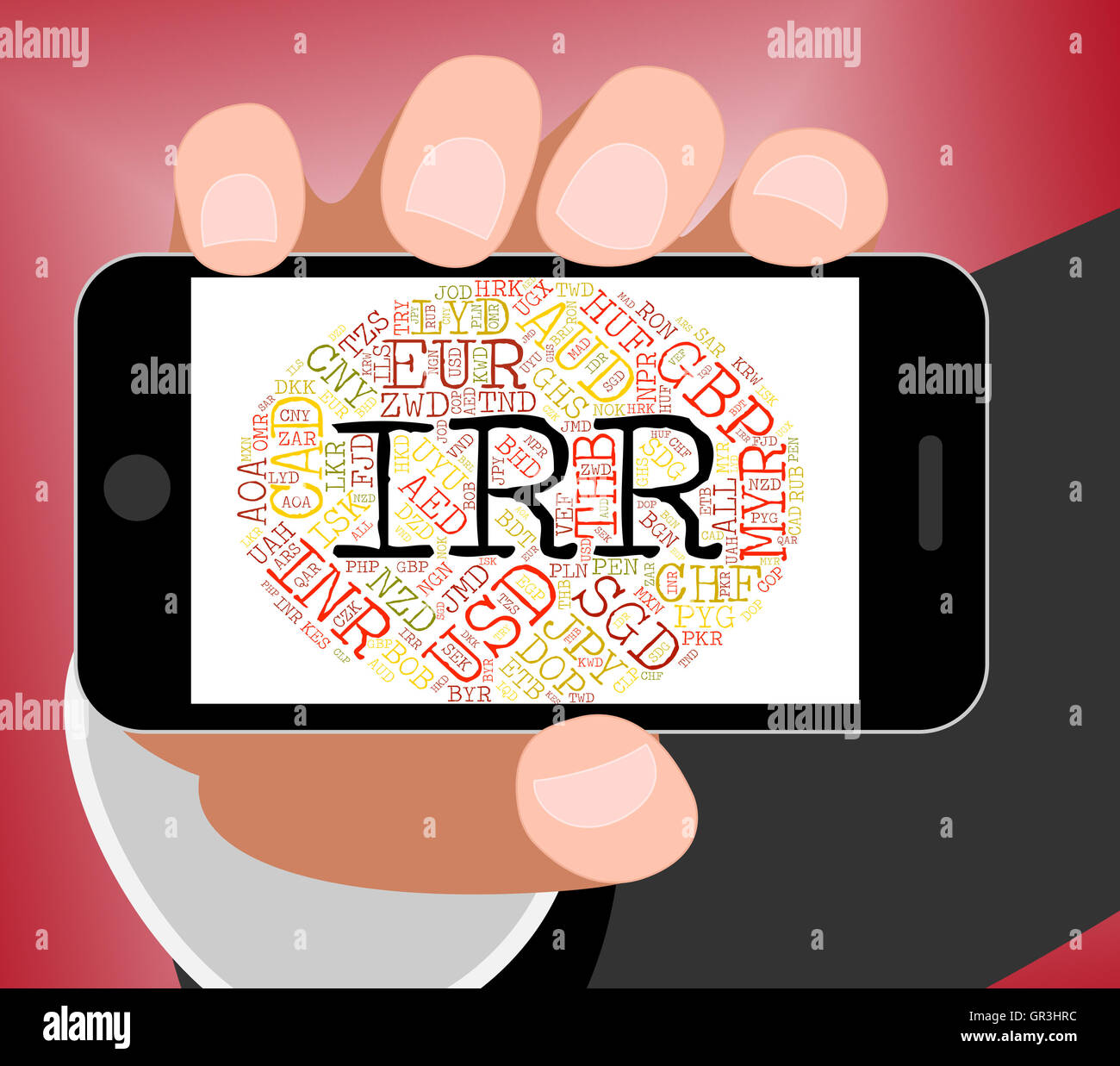 Irr Currency Indicating Iranian Rial And Word Stock Photo - Alamy
