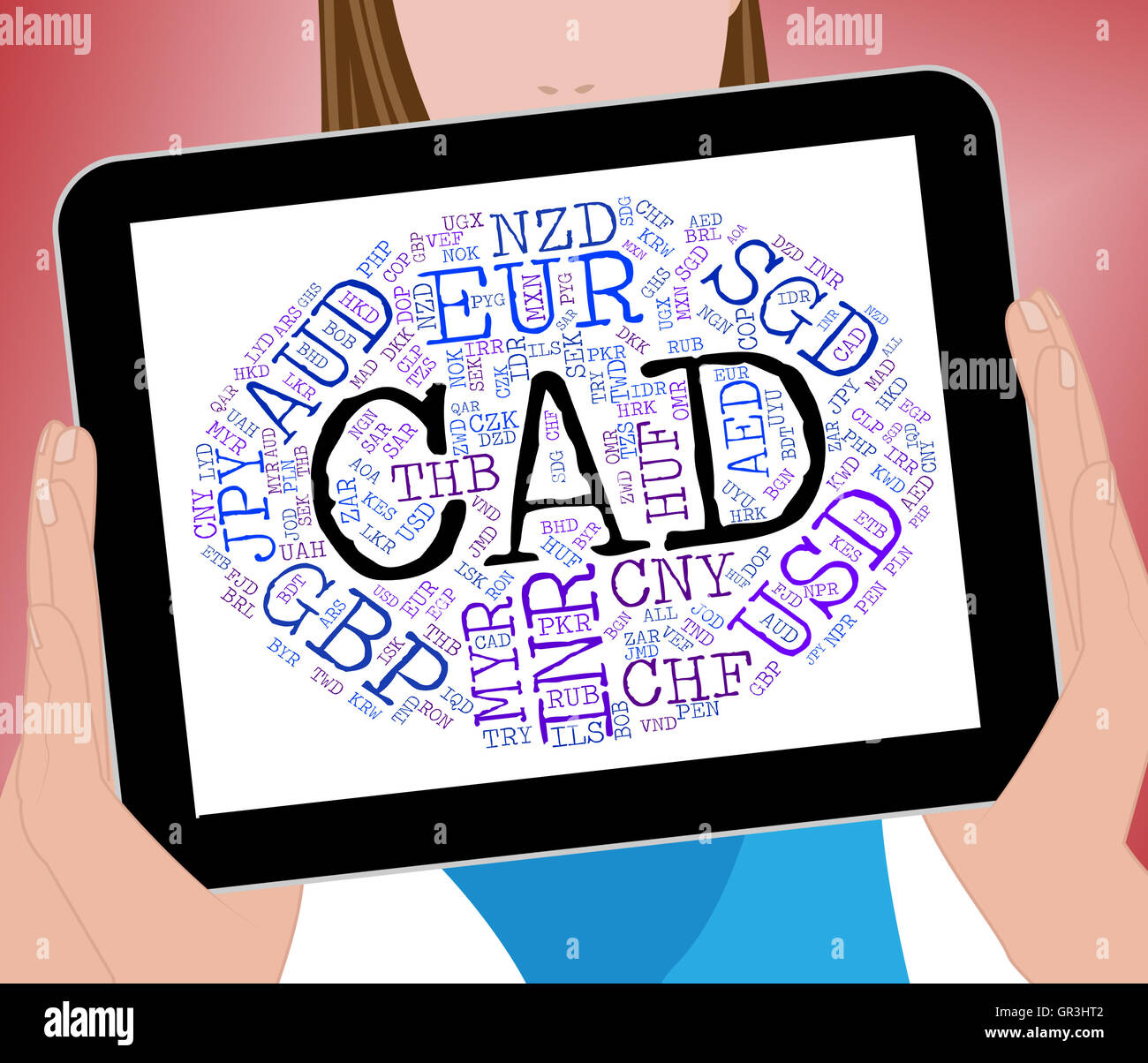 Cad Currency Showing Canadian Dollars And Banknote Stock Photo - Alamy