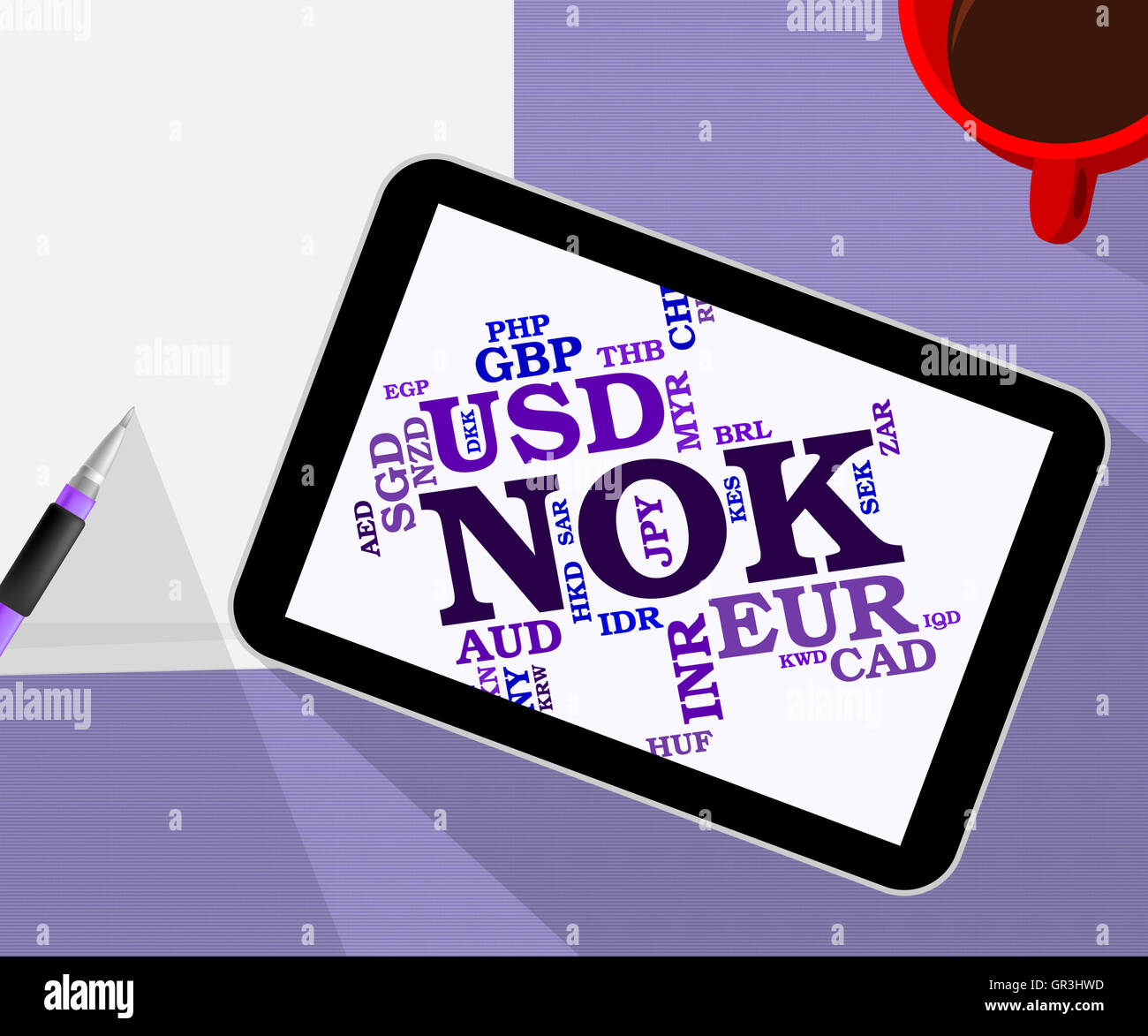 Nok Currency Representing Norwegian Krones And Word Stock Photo - Alamy