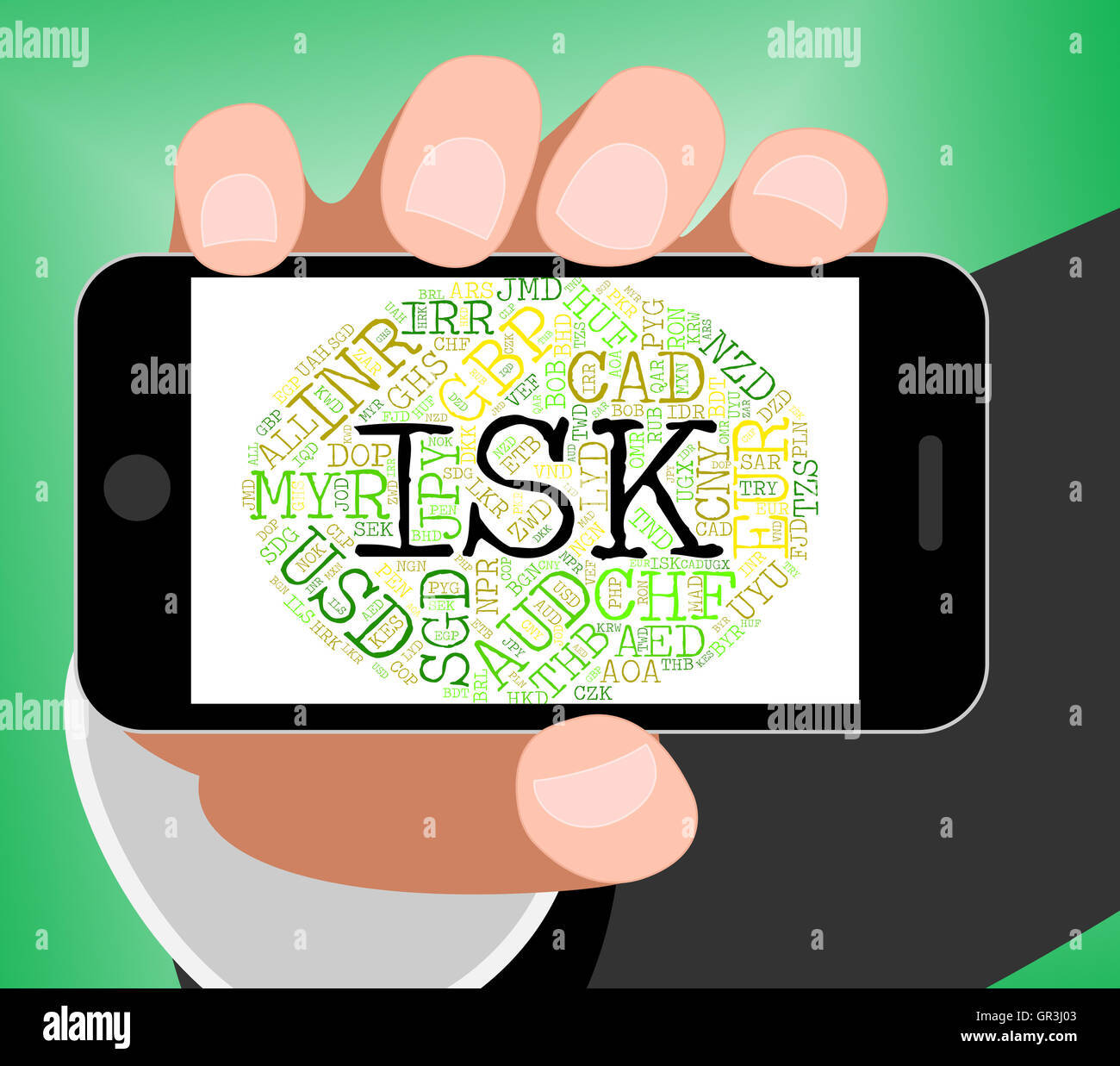 Isk Currency Representing Icelandic Kronas And Broker Stock Photo - Alamy