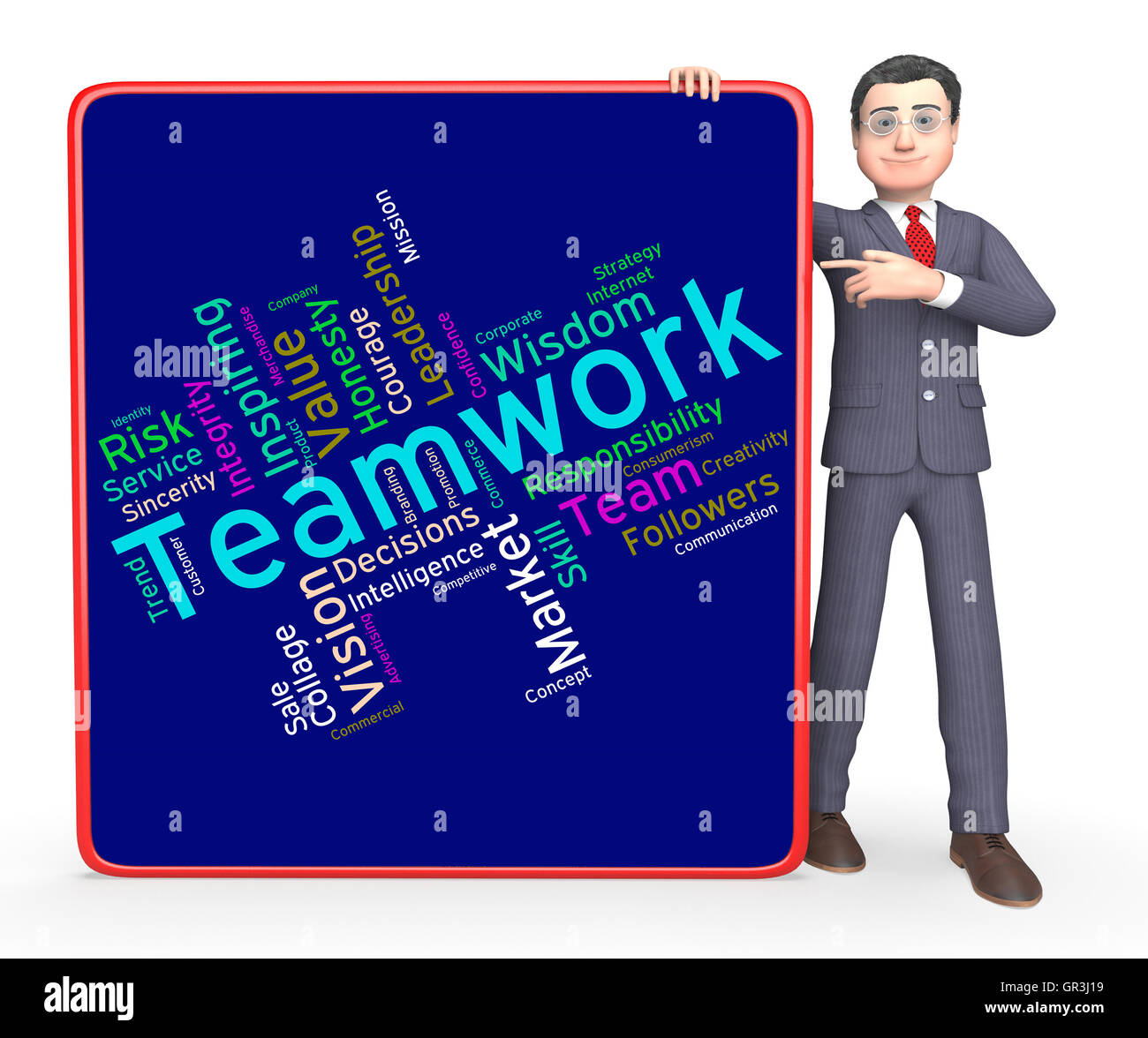 Teamwork Words Representing Text Group And Combined Stock Photo - Alamy