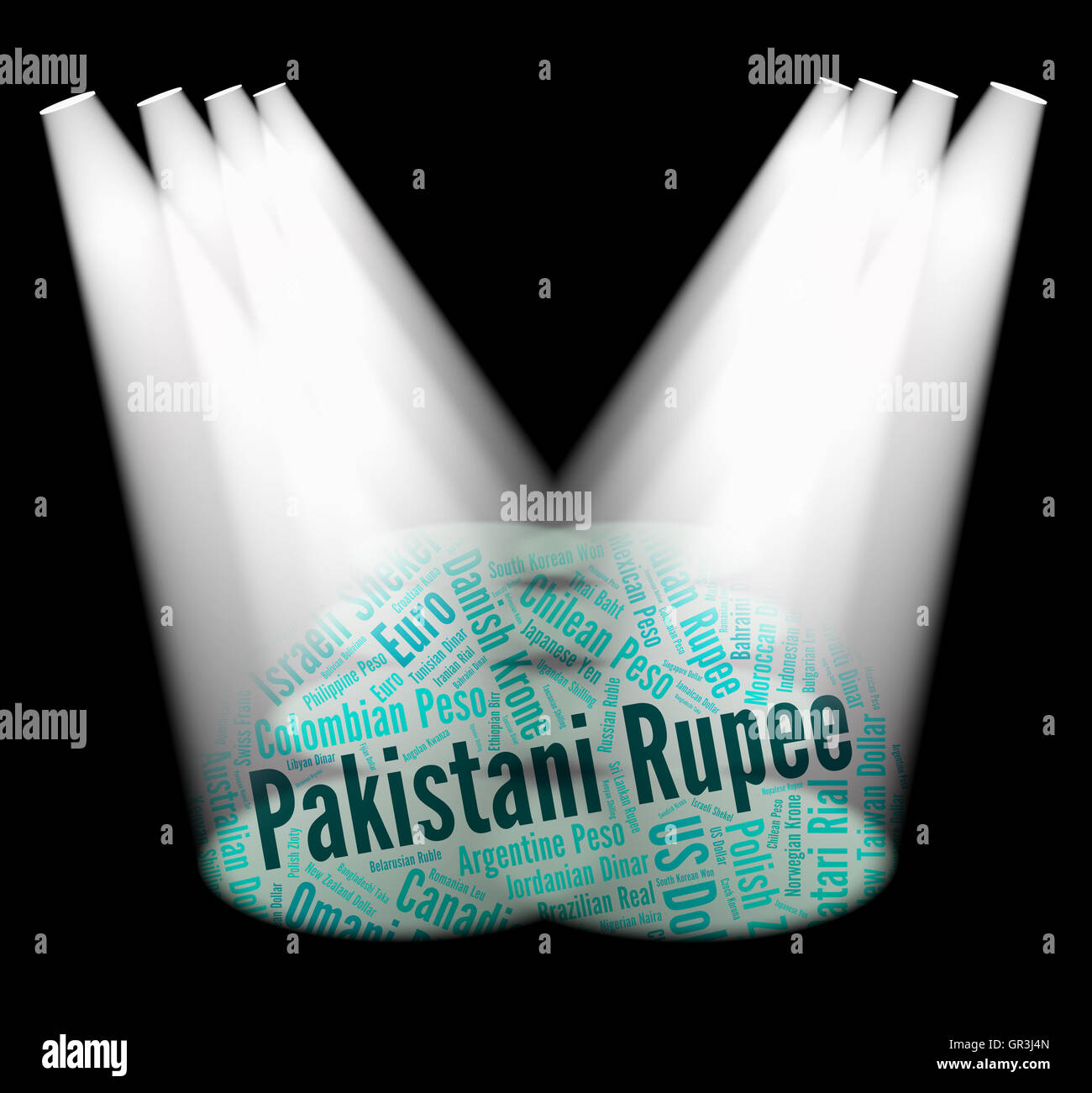 Pakistani Rupee Indicating Foreign Exchange And Banknotes Stock Photo ...