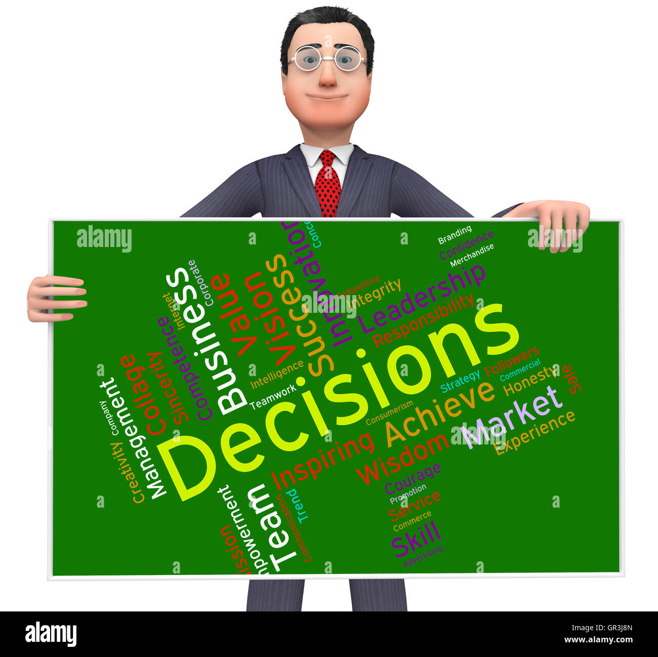 Decision Words Meaning Decide Choices And Text Stock Photo - Alamy