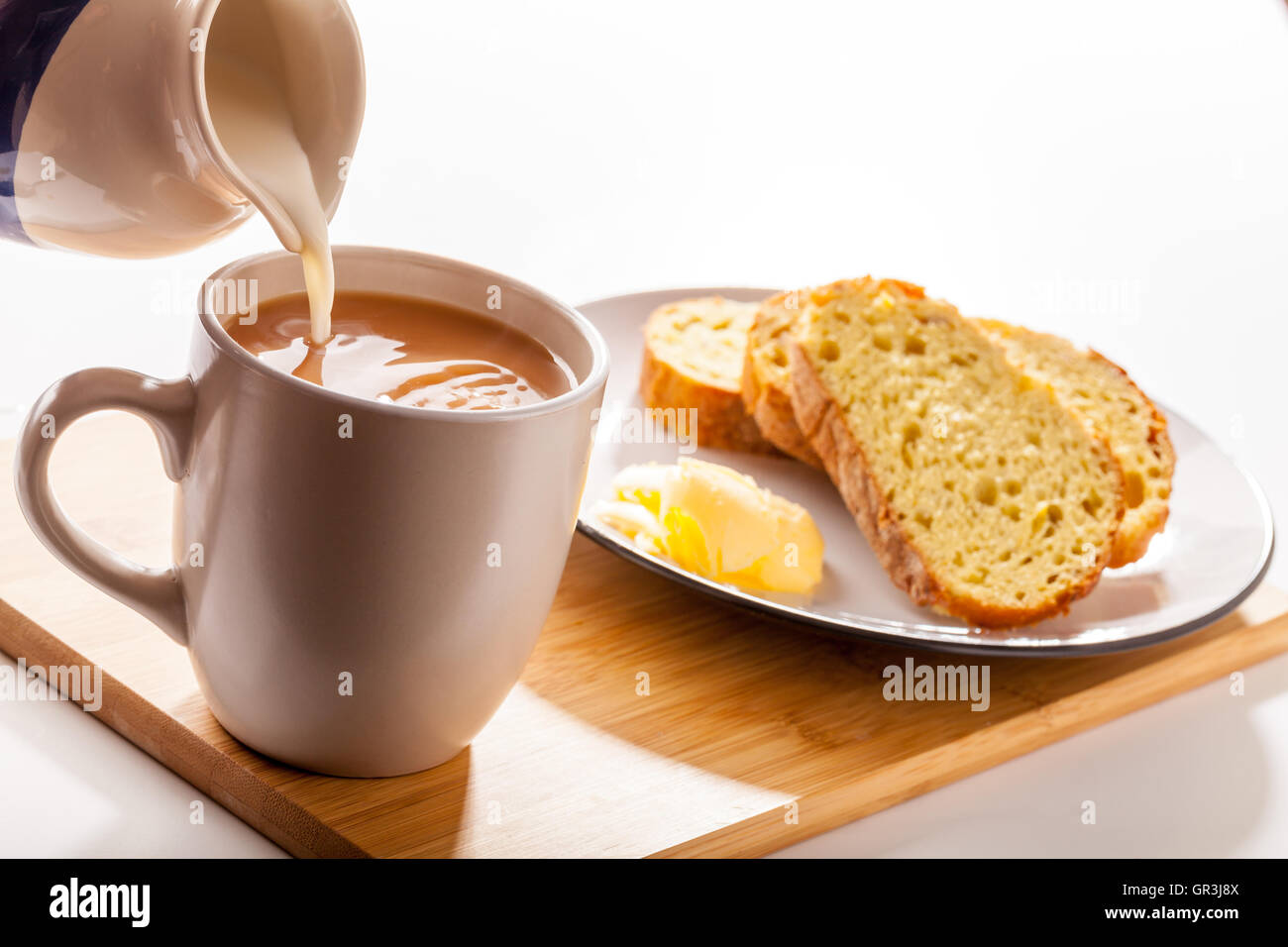 Tea, bread and butter Stock Photo - Alamy