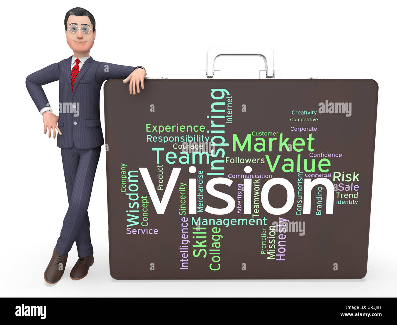 Vision Word Representing Goals Plan And Objective Stock Photo - Alamy