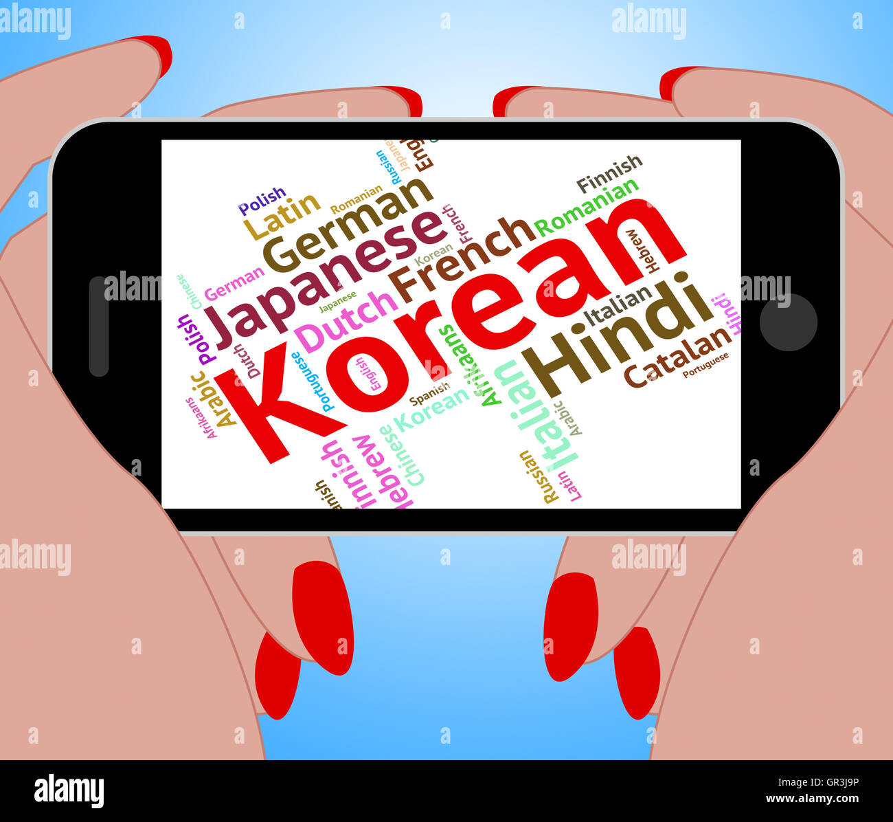 Korean Language Indicating Vocabulary Text And Translate Stock Photo ...
