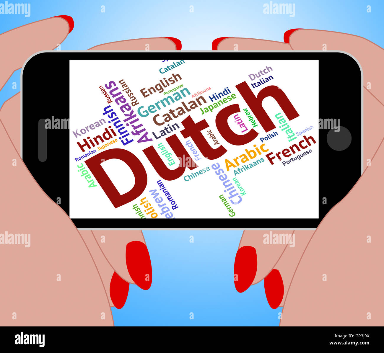 Dutch Language Showing Translator International And Wordcloud Stock ...